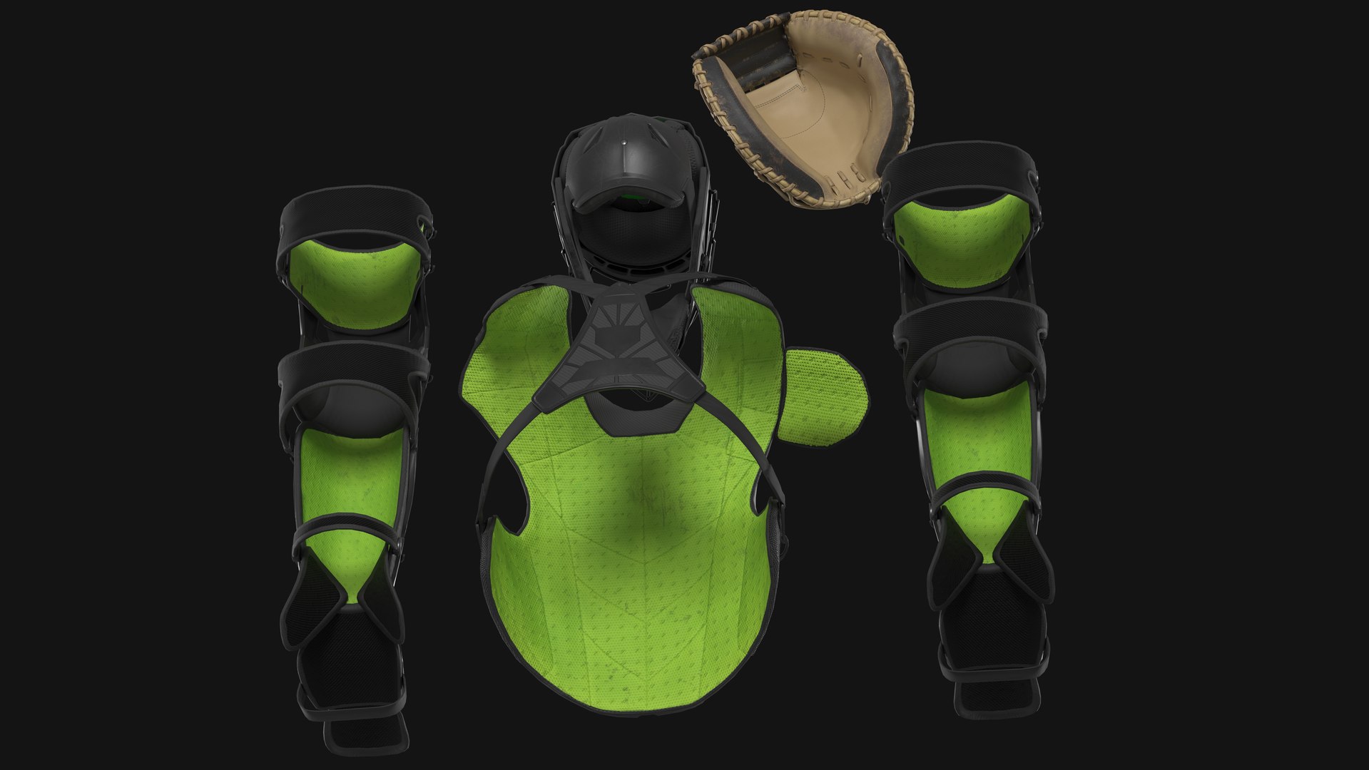 3D Catcher Full Gear Game Ready - TurboSquid 2410787