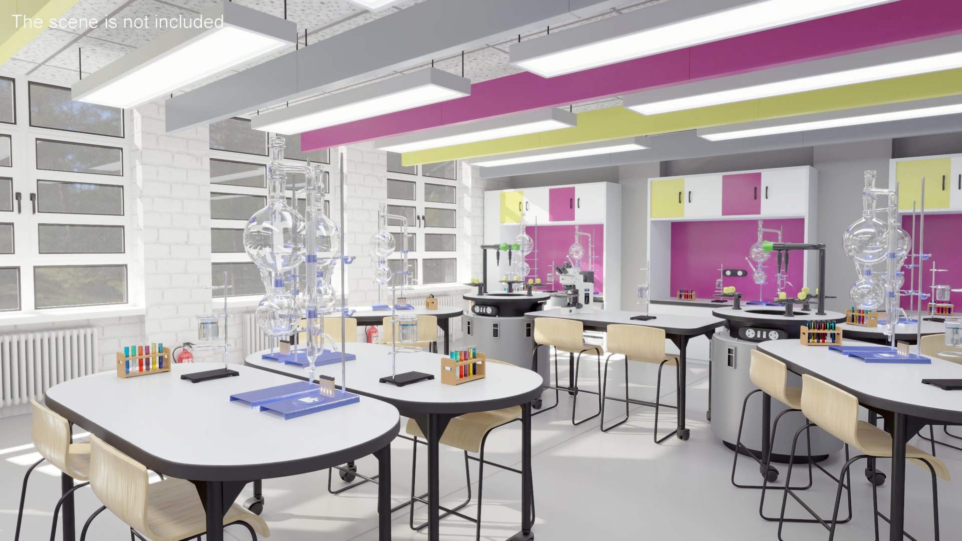 Modular Table Set For Chemistry Classroom 3D Model - TurboSquid 2259432