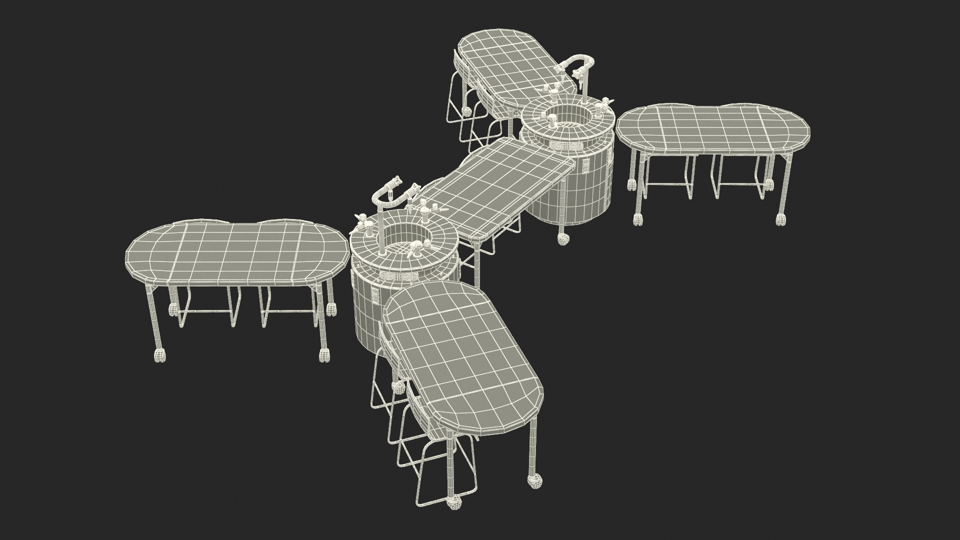 Modular Table Set For Chemistry Classroom 3D Model - TurboSquid 2259432