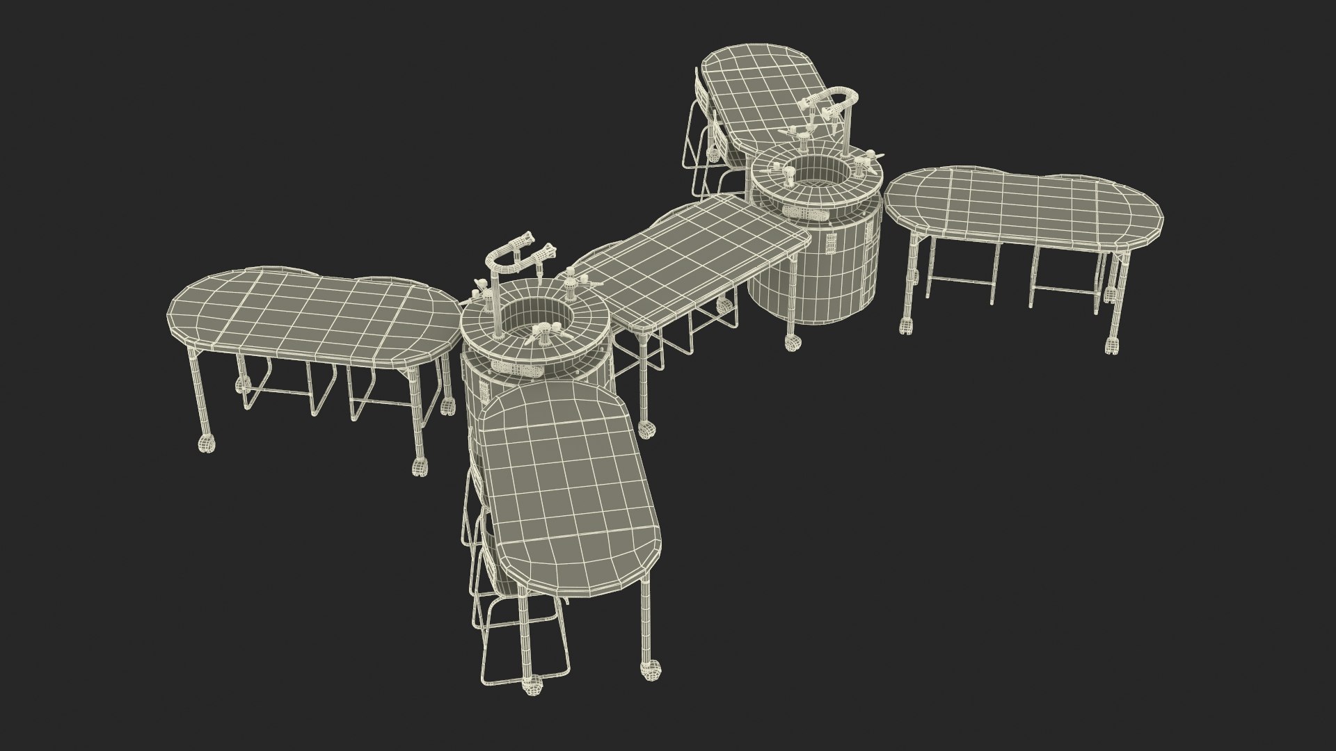 Modular Table Set For Chemistry Classroom 3D Model - TurboSquid 2259432