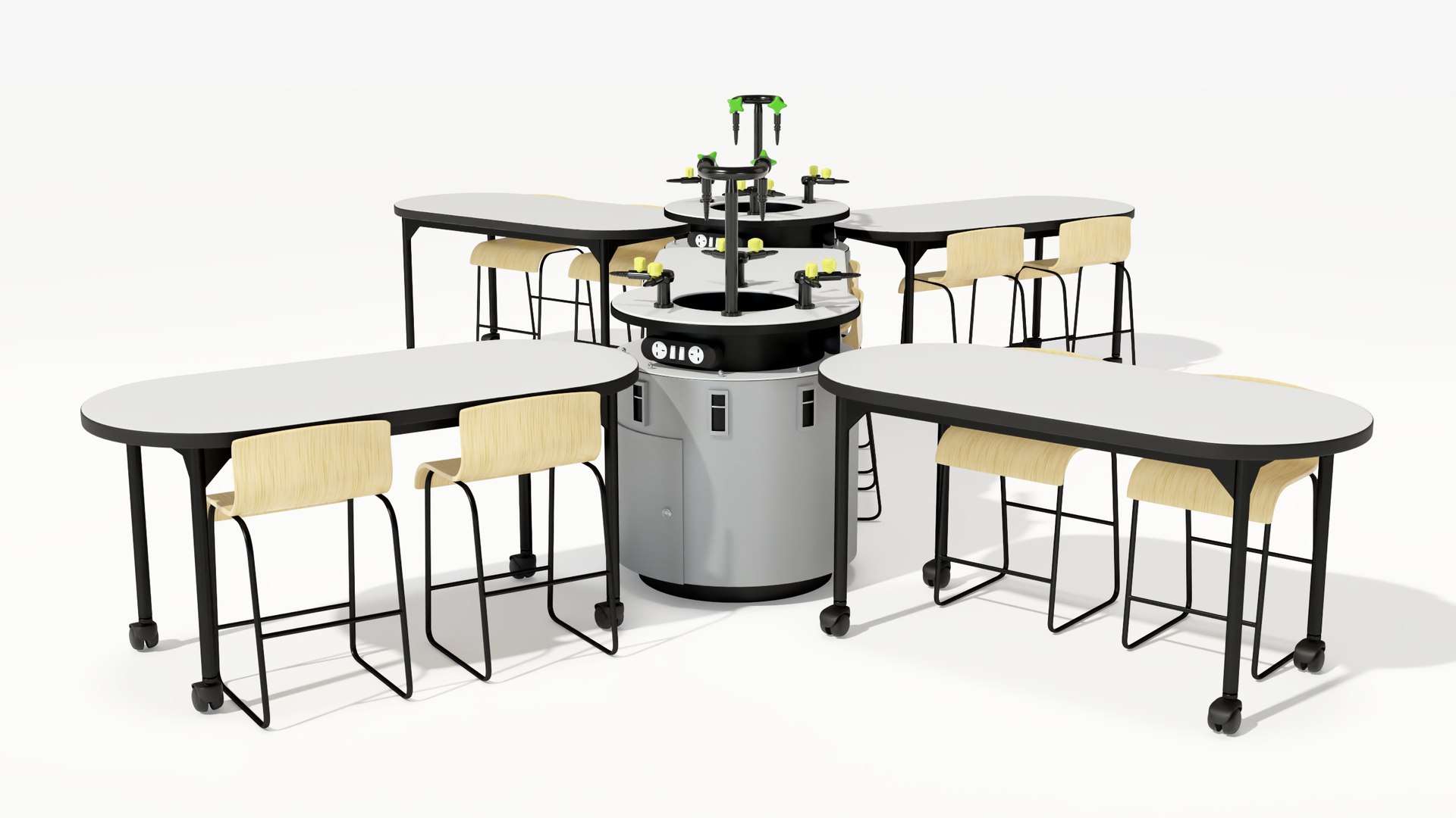 Modular Table Set For Chemistry Classroom 3D Model - TurboSquid 2259432