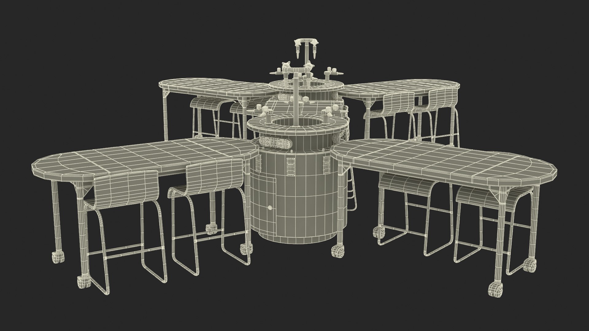 Modular Table Set For Chemistry Classroom 3D Model - TurboSquid 2259432