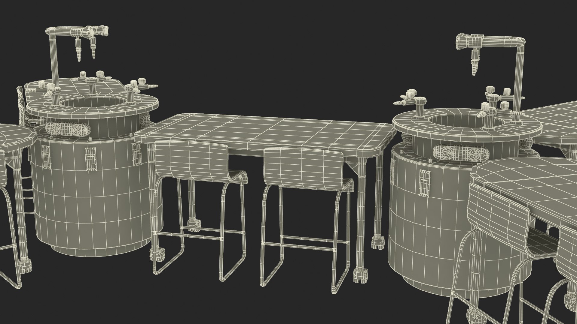 Modular Table Set For Chemistry Classroom 3D Model - TurboSquid 2259432