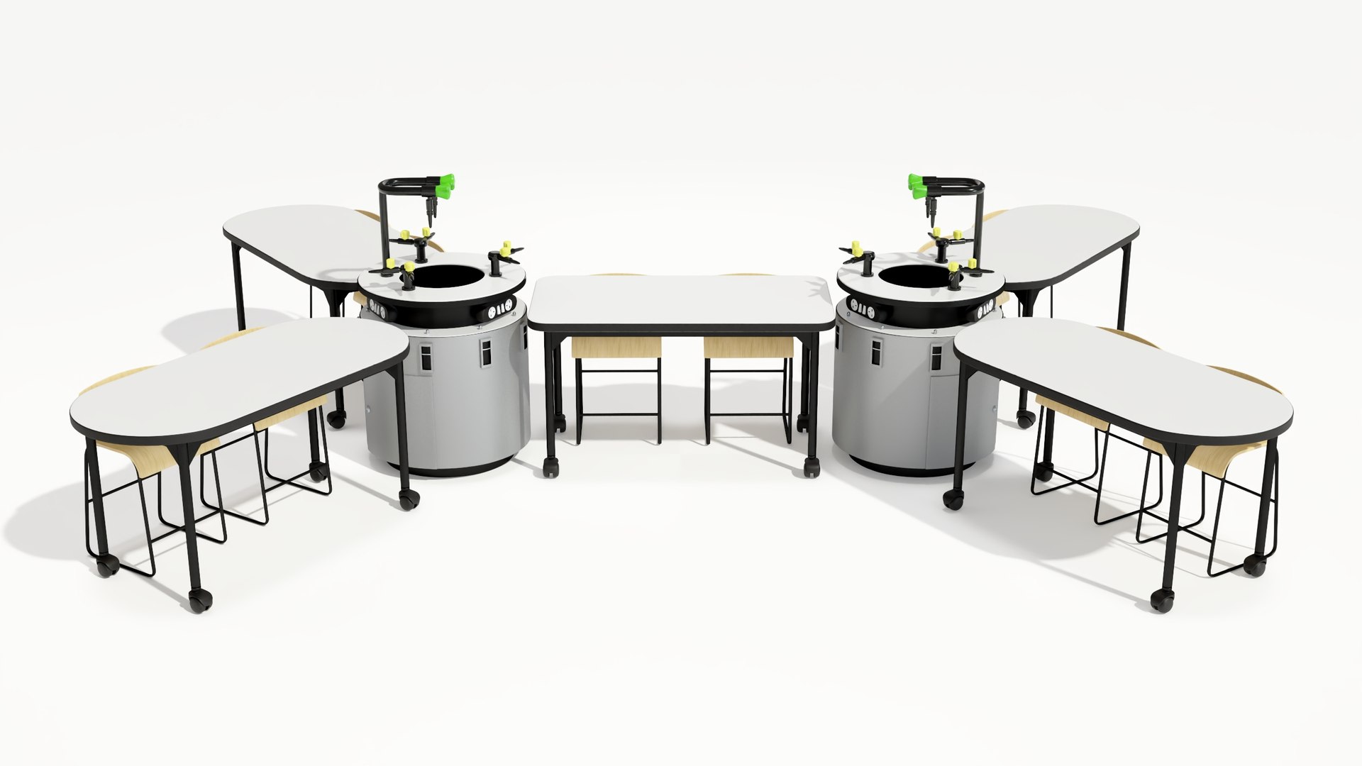 Modular Table Set For Chemistry Classroom 3D Model - TurboSquid 2259432
