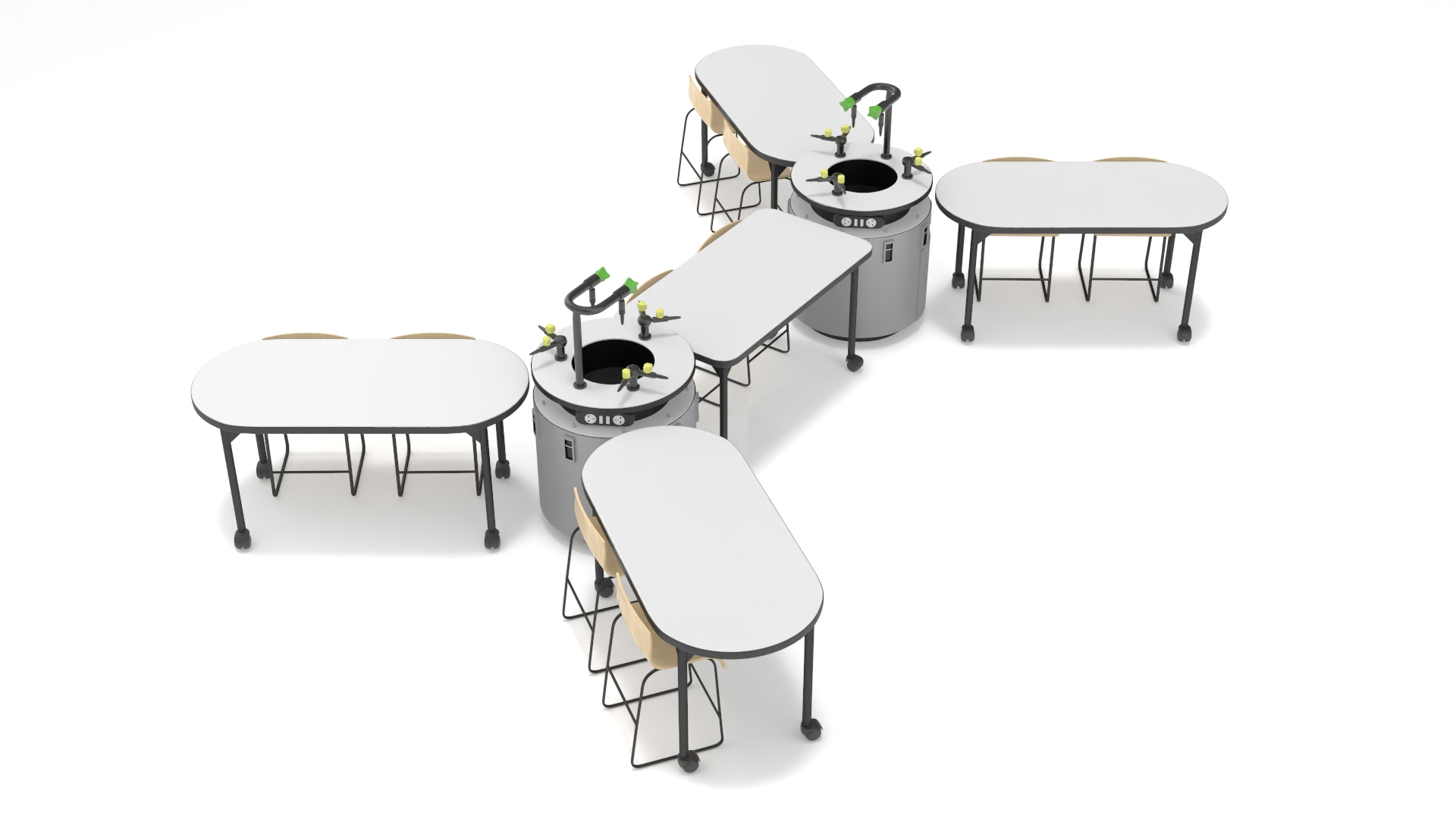 Modular Table Set For Chemistry Classroom 3D Model - TurboSquid 2259432