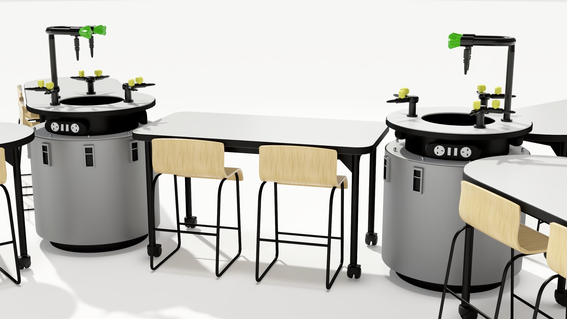 Modular Table Set For Chemistry Classroom 3D Model - TurboSquid 2259432