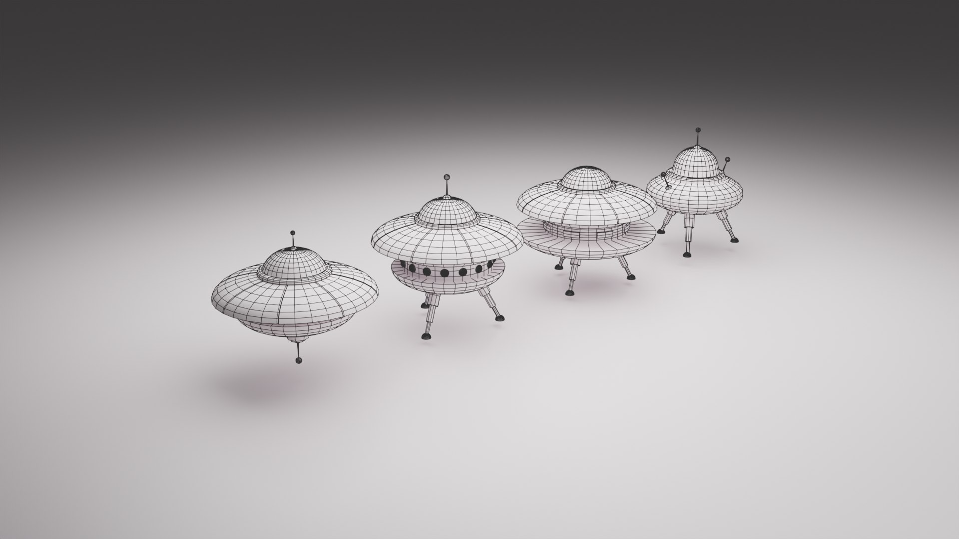 3D Model Cartoon UFO Collection - TurboSquid 2096225