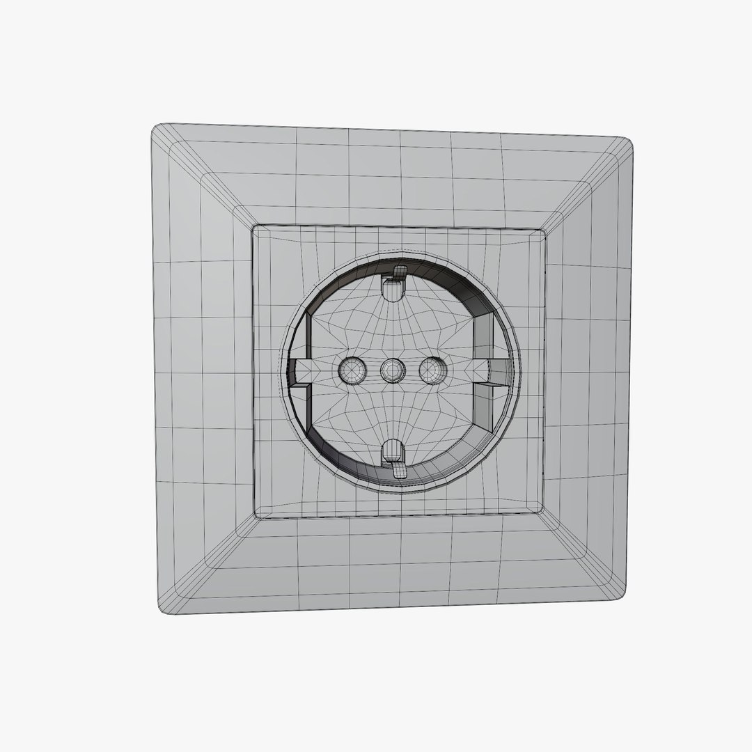 Black European Socket Electrical Outlet 3D Model - TurboSquid 2339966