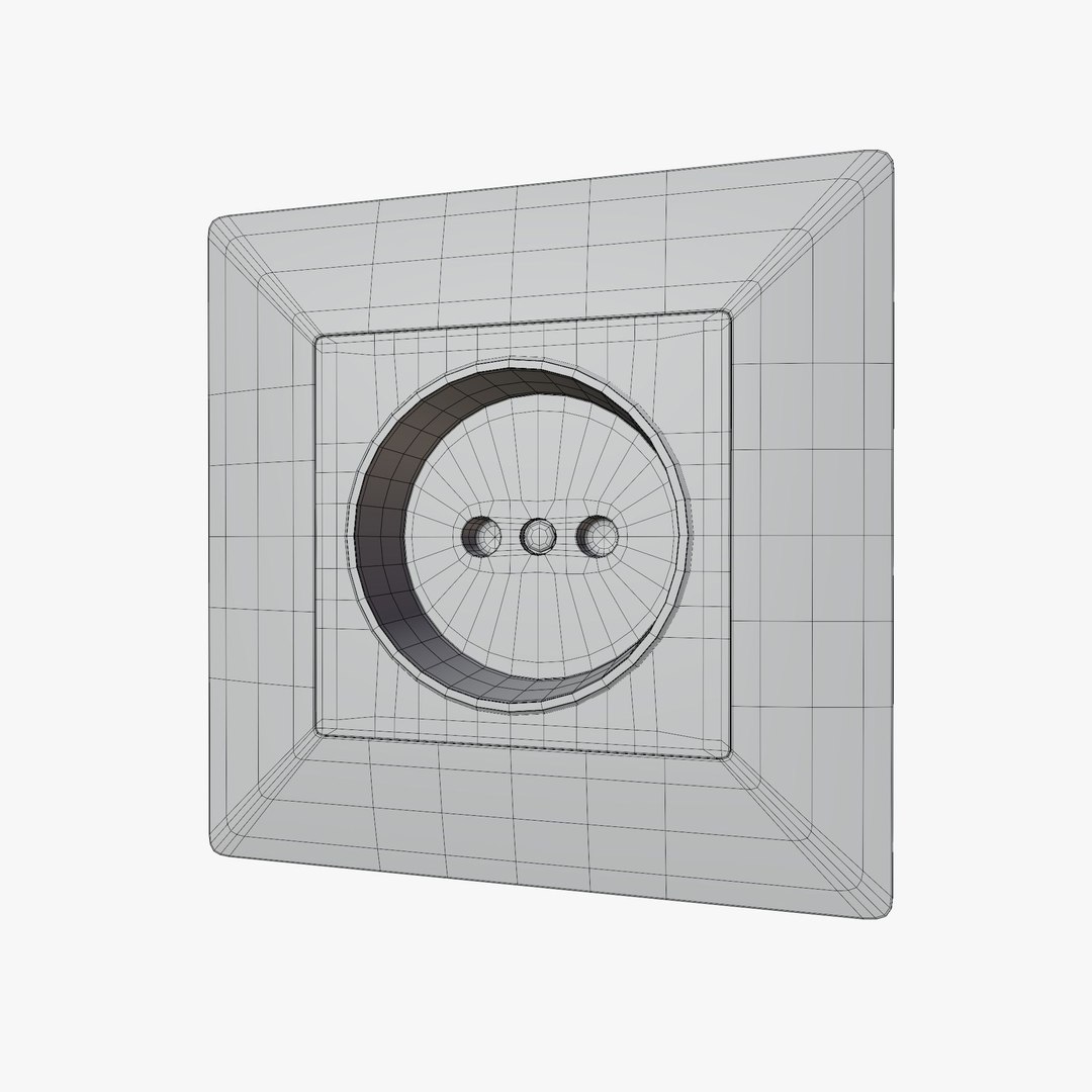 Black European Socket Electrical Outlet 3D Model - TurboSquid 2339966