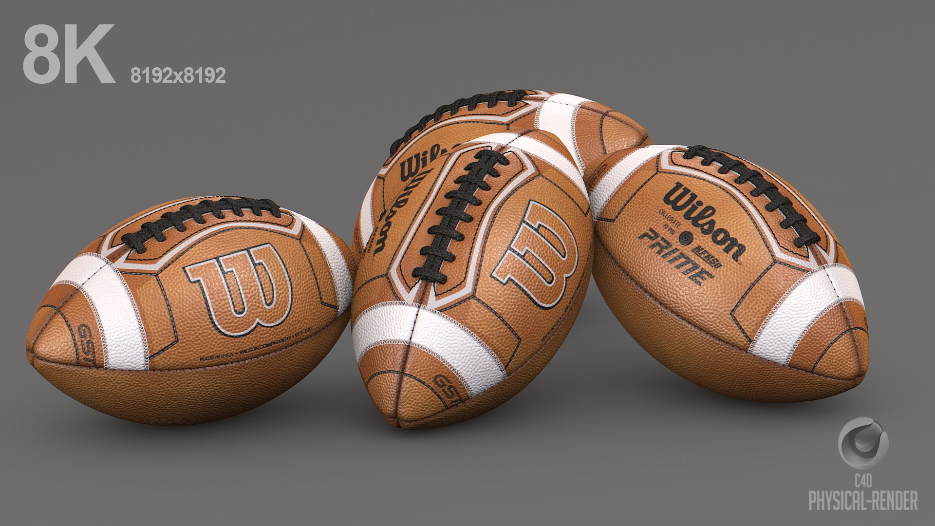 Realistic Wilson GST PRIME American Football Ball 8K 3D - TurboSquid ...