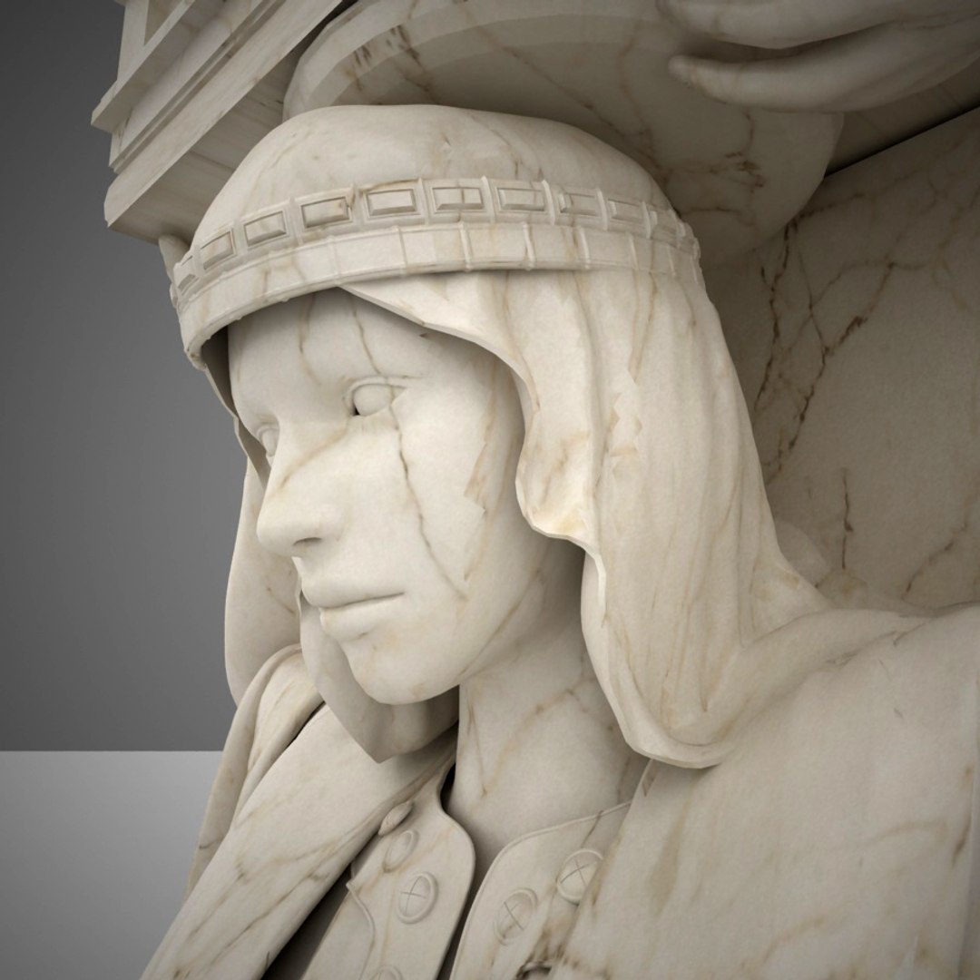 3d Cariathide Woman Column Model