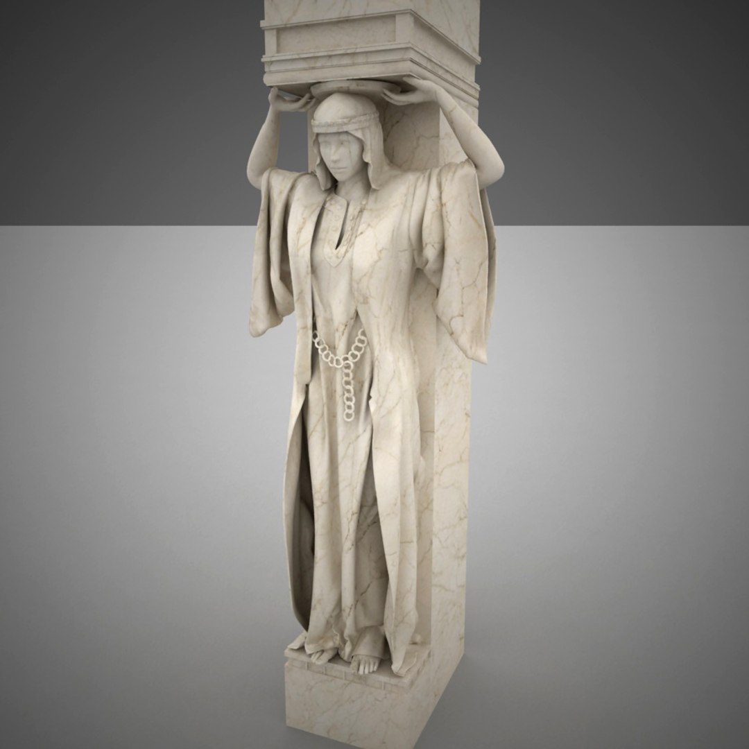 3d Cariathide Woman Column Model
