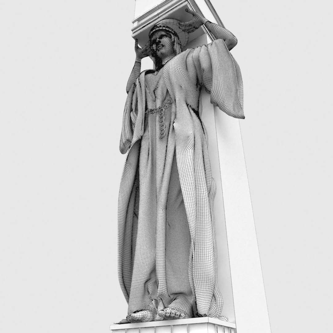 3d Cariathide Woman Column Model