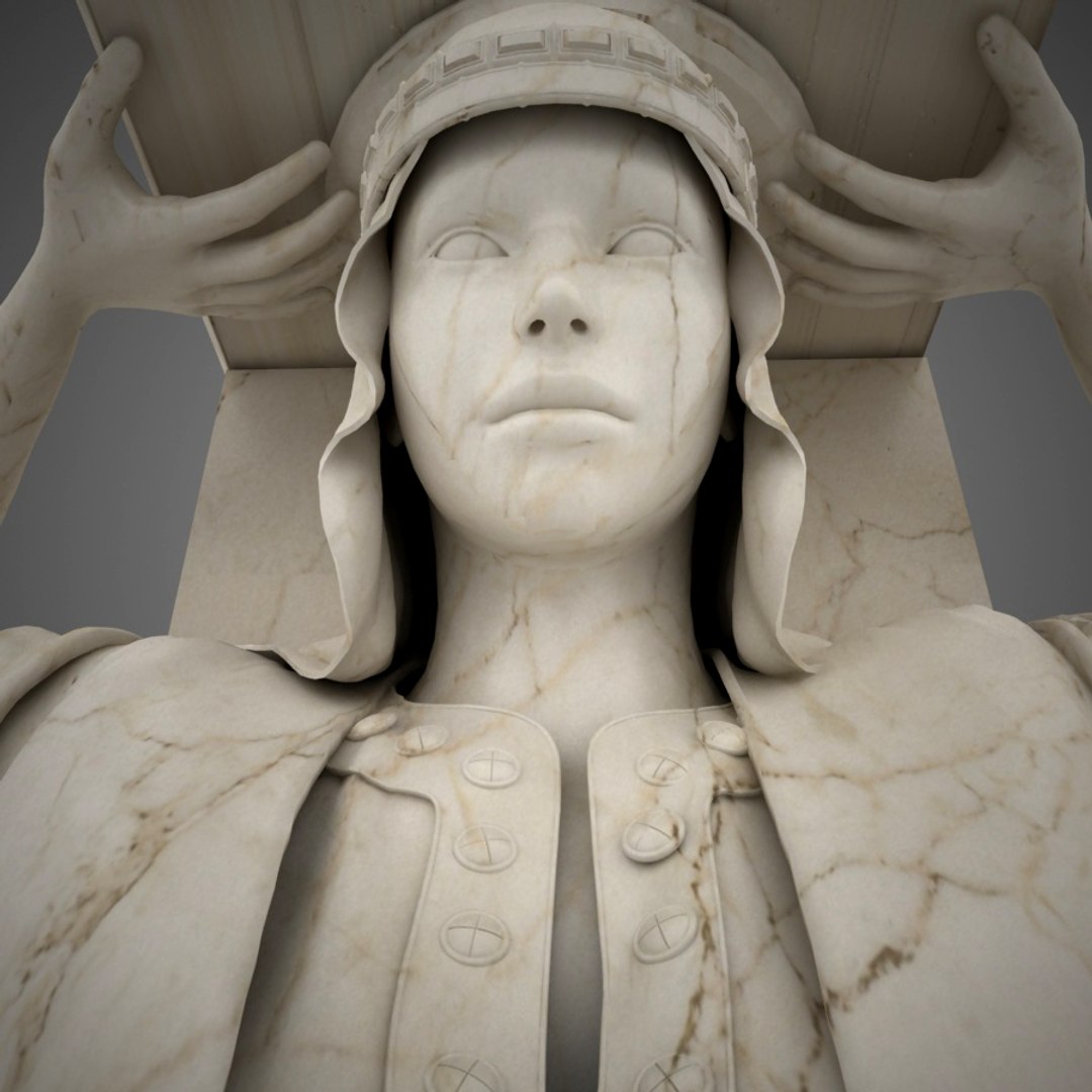 3d Cariathide Woman Column Model