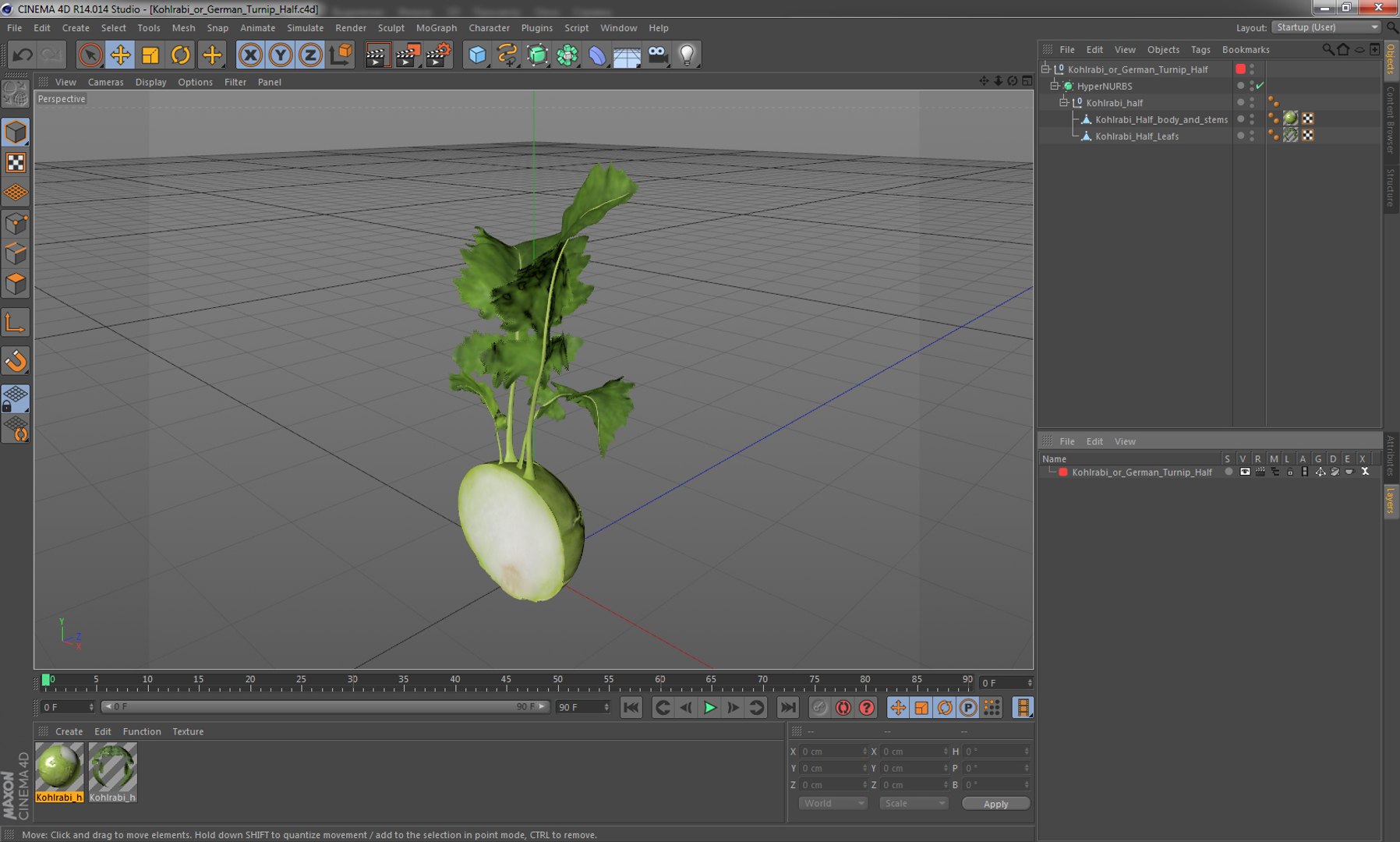 Kohlrabi german turnip half model - TurboSquid 1203496