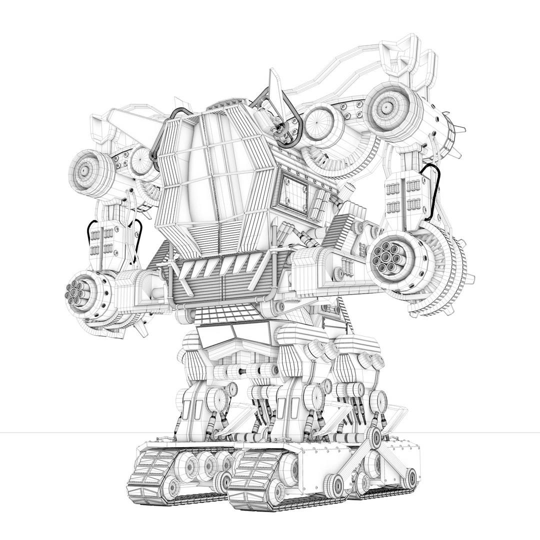 3D Battle Mecha With Tank Tracks 3D Model Model - TurboSquid 2180021