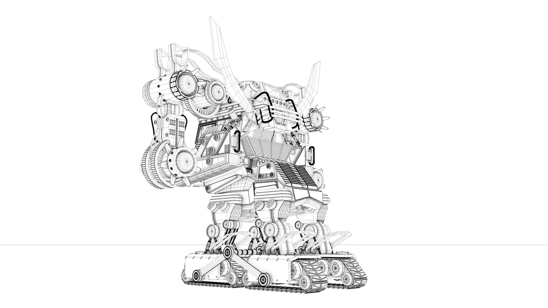 3D Battle Mecha With Tank Tracks 3D Model Model - TurboSquid 2180021