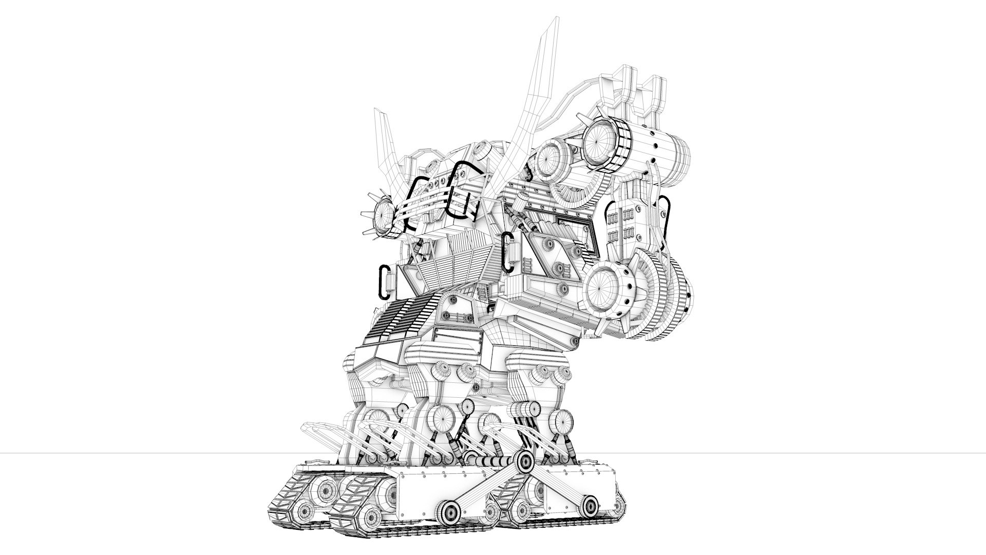 3D Battle Mecha With Tank Tracks 3D Model Model - TurboSquid 2180021