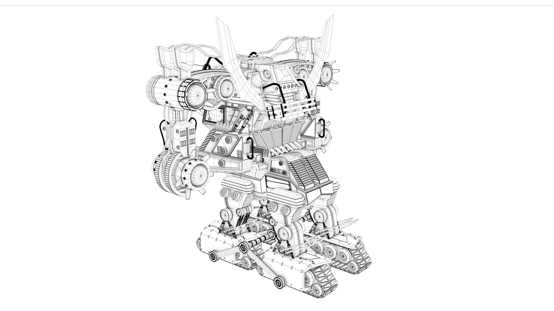 3D Battle Mecha With Tank Tracks 3D Model Model - TurboSquid 2180021