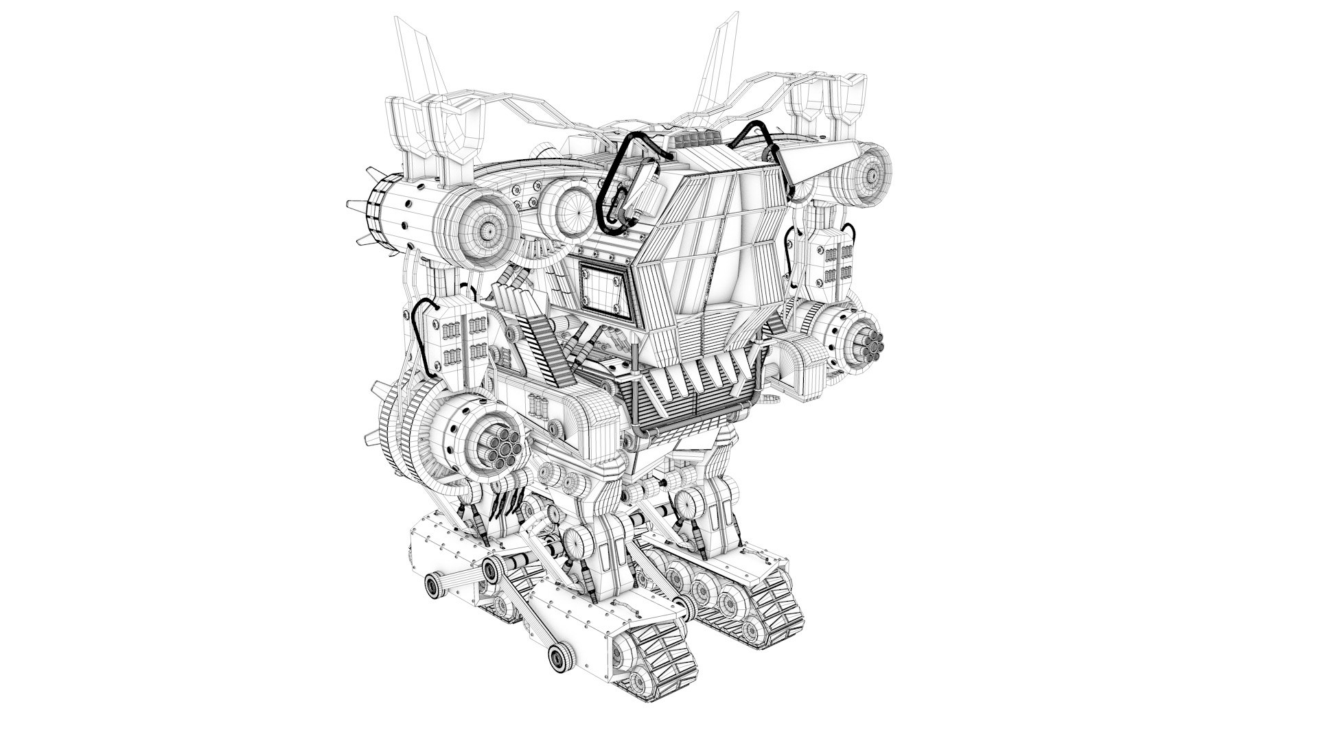 3D Battle Mecha With Tank Tracks 3D Model Model - TurboSquid 2180021