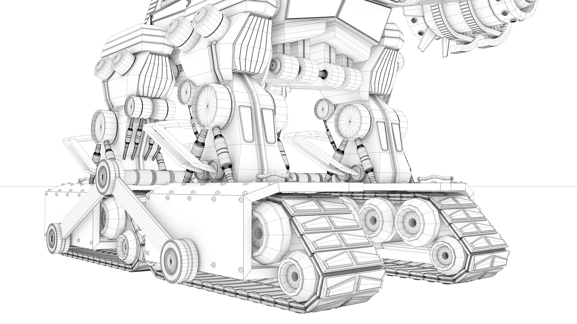 3D Battle Mecha With Tank Tracks 3D Model Model - TurboSquid 2180021