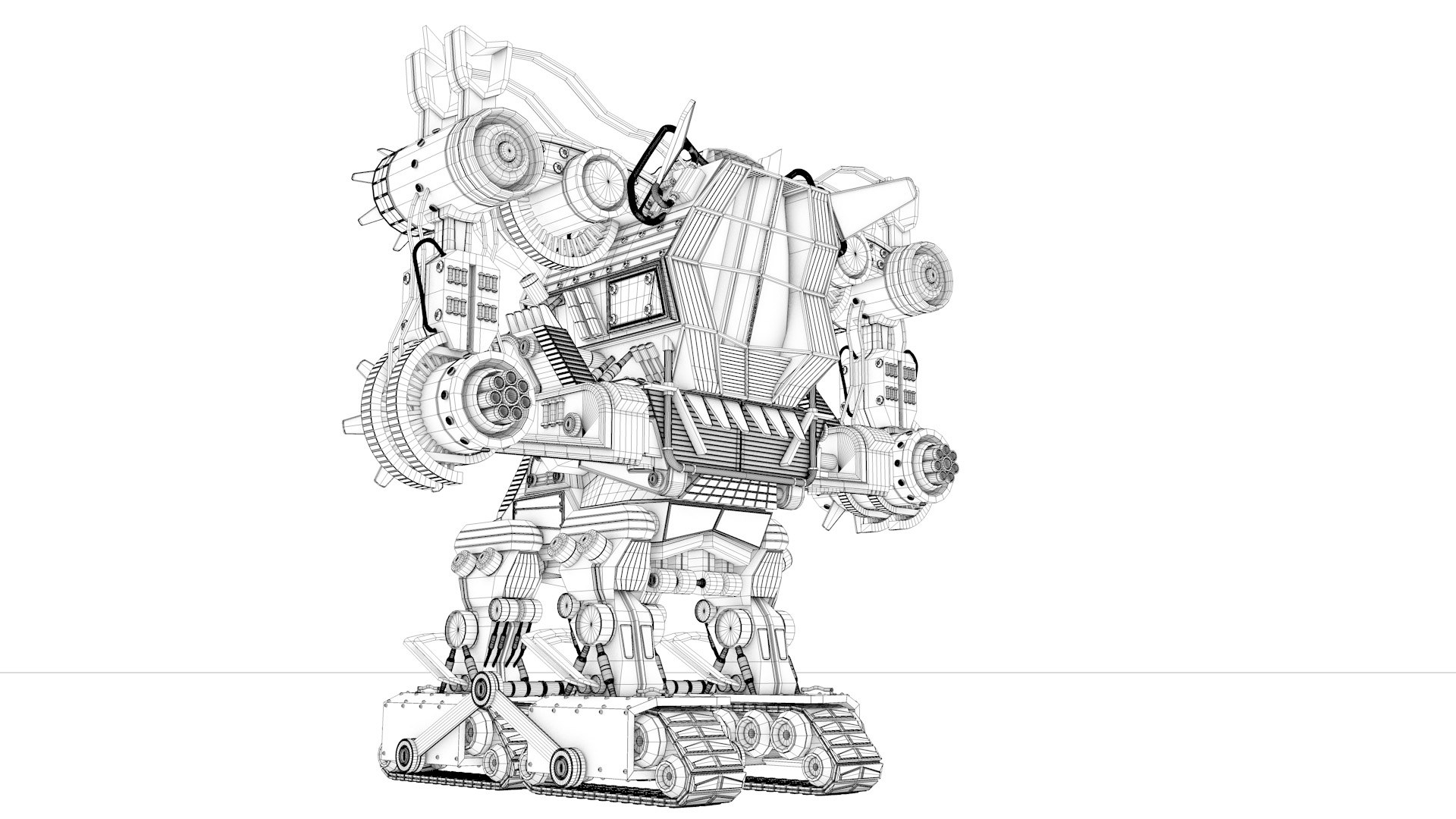 3D Battle Mecha With Tank Tracks 3D Model Model - TurboSquid 2180021