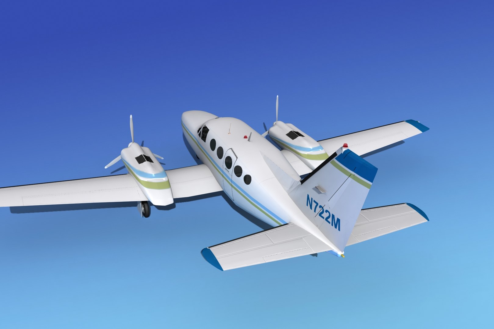 Scale Cessna 414 Chancellor 3d Model