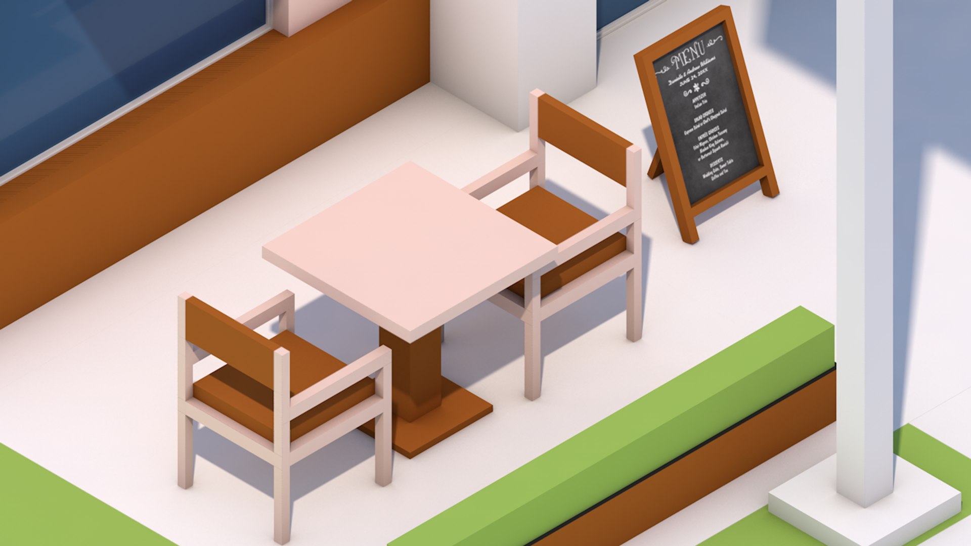 Cafe Bench Ac 3D - TurboSquid 1327263