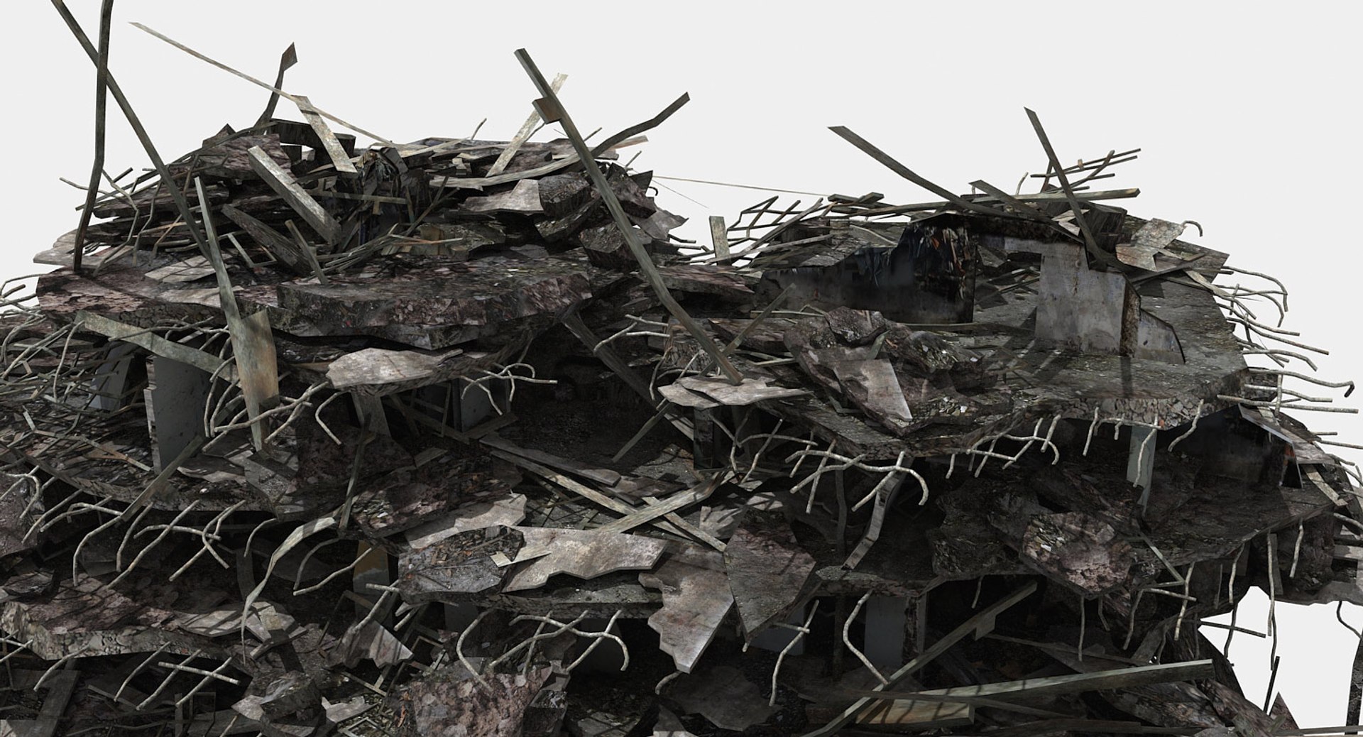 Destroyed Ruined Building Rubble 3d Max