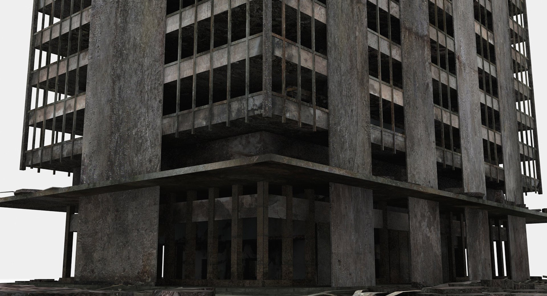 Destroyed Ruined Building Rubble 3d Max