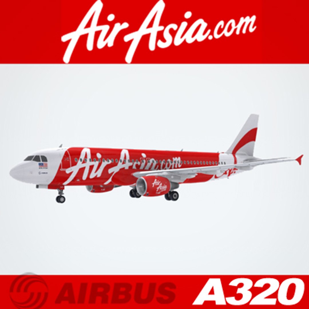 Airbus A320 Air Asia 3d Model