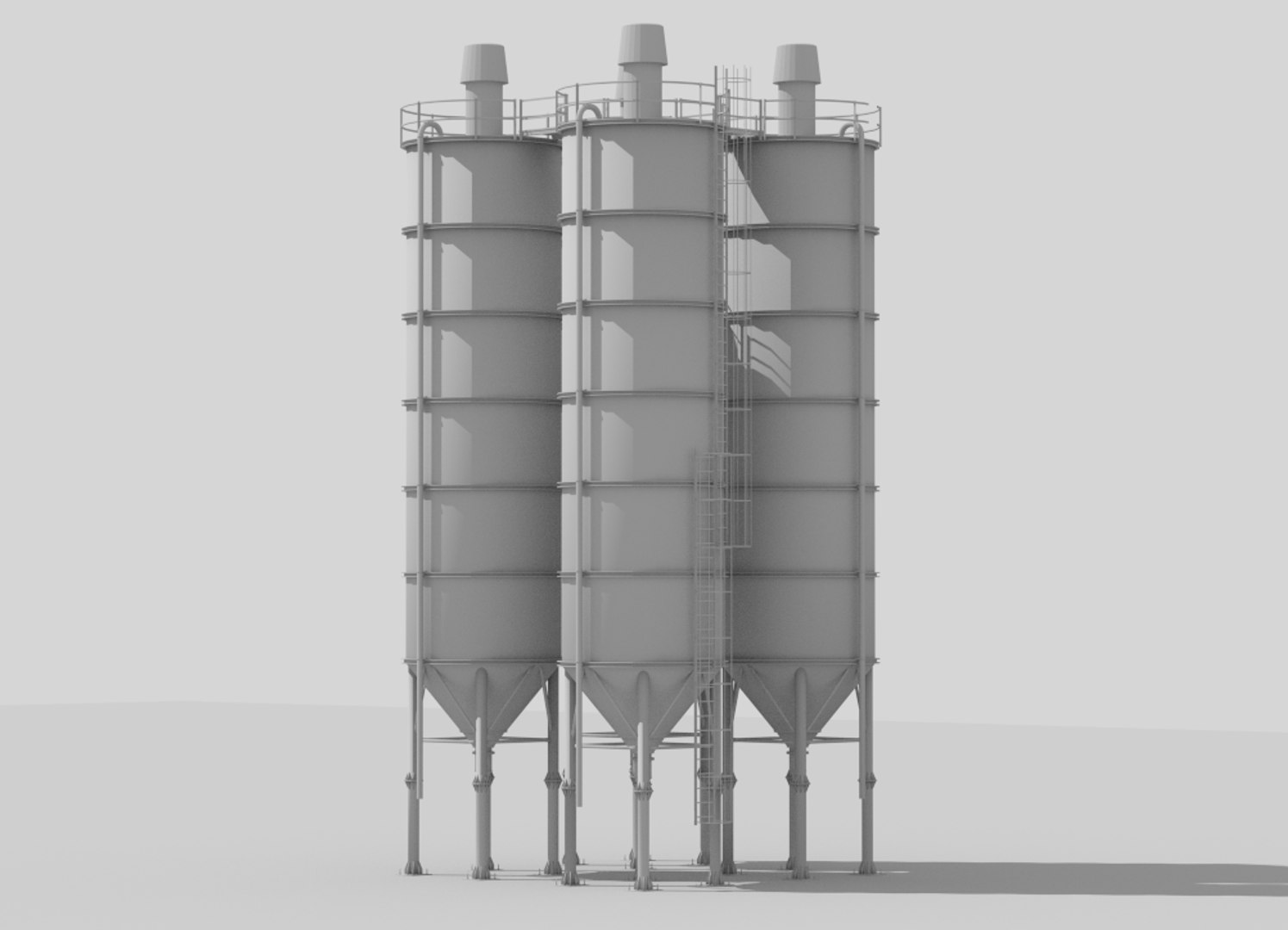 3d model industrial silos 1