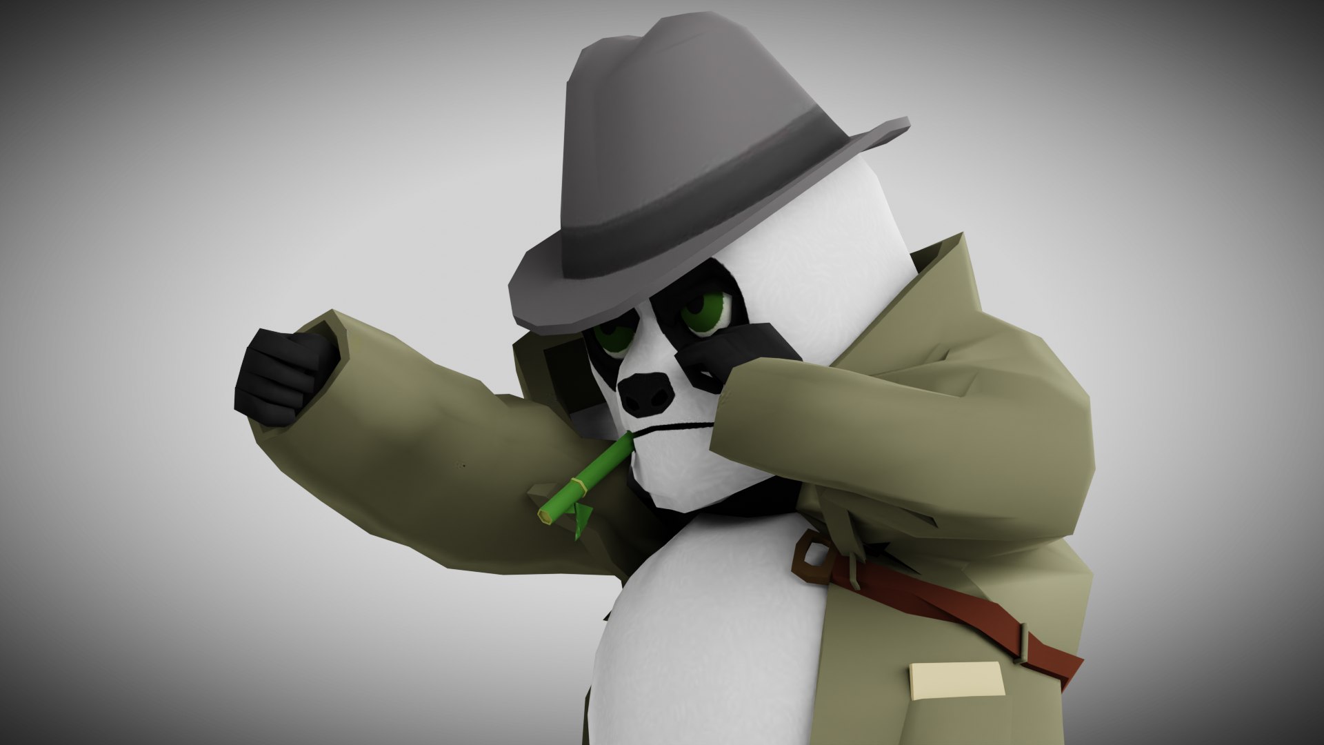 Cartoon Detective Panda Character 3D Model - TurboSquid 2236766