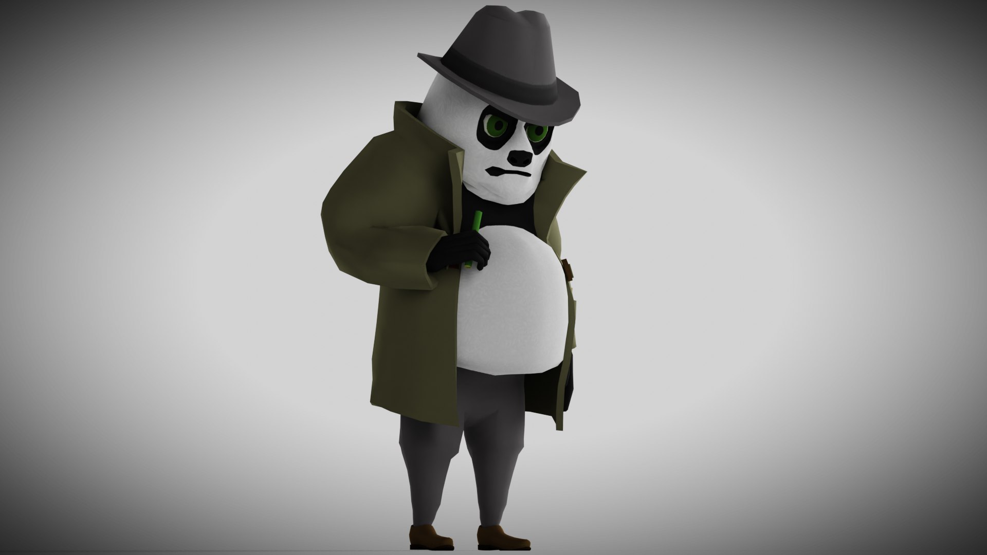 Cartoon Detective Panda Character 3D Model - TurboSquid 2236766