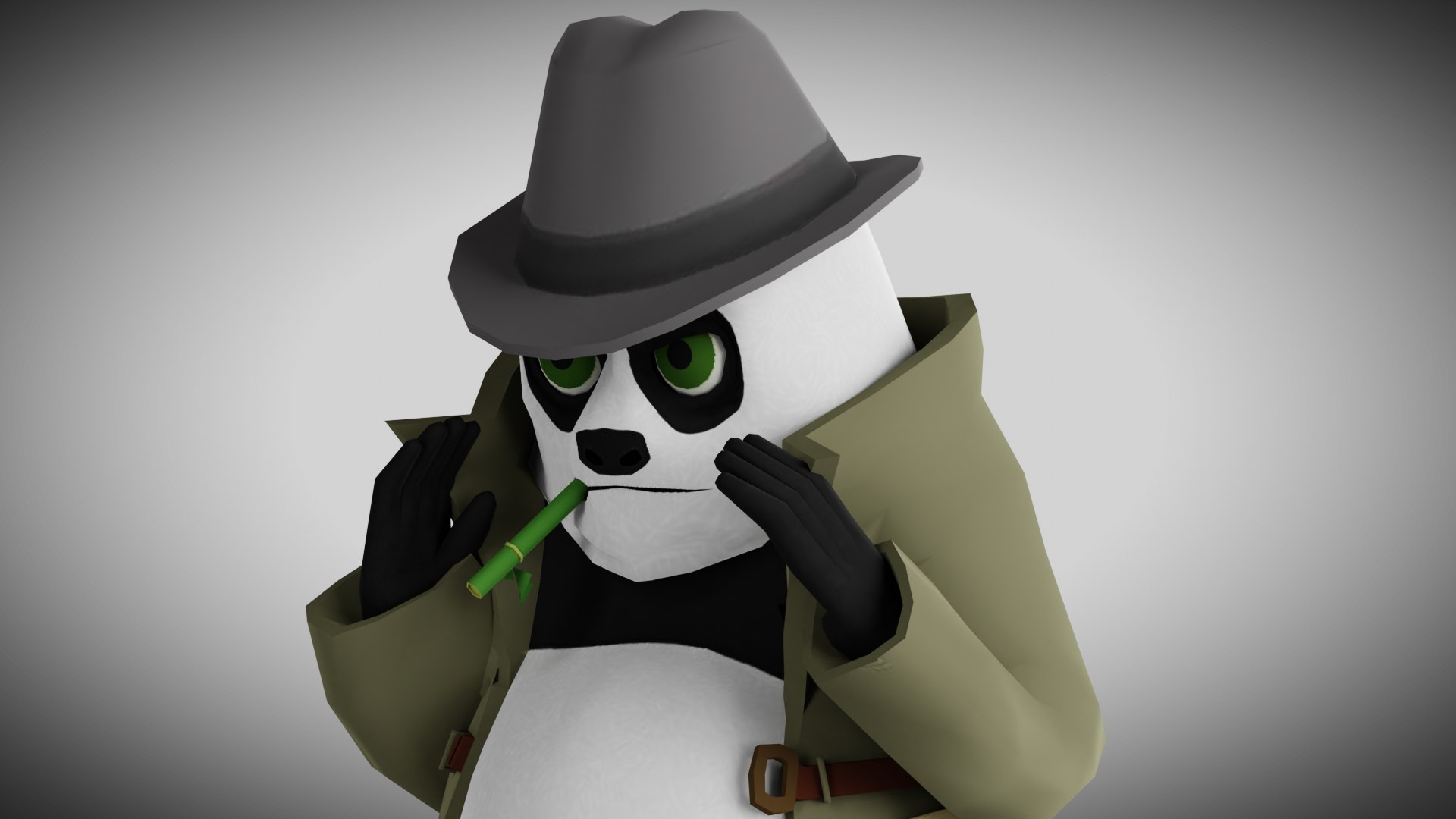 Cartoon Detective Panda Character 3D Model - TurboSquid 2236766