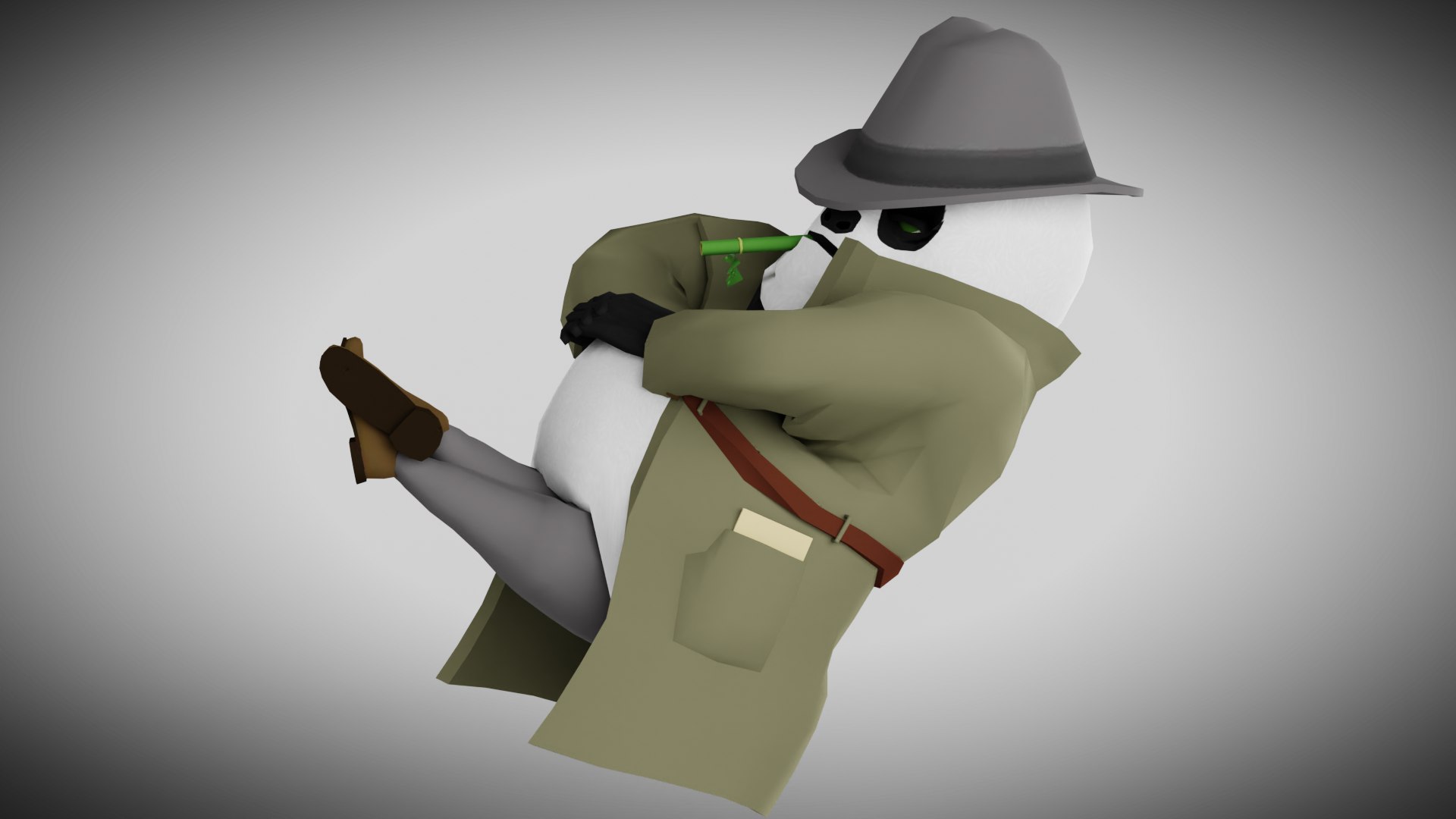 Cartoon Detective Panda Character 3D Model - TurboSquid 2236766