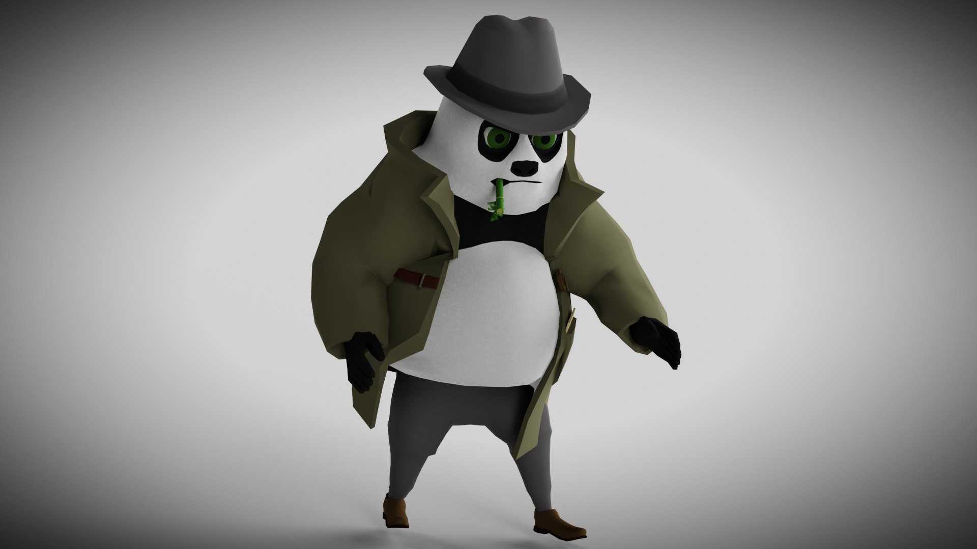 Cartoon Detective Panda Character 3D Model - TurboSquid 2236766