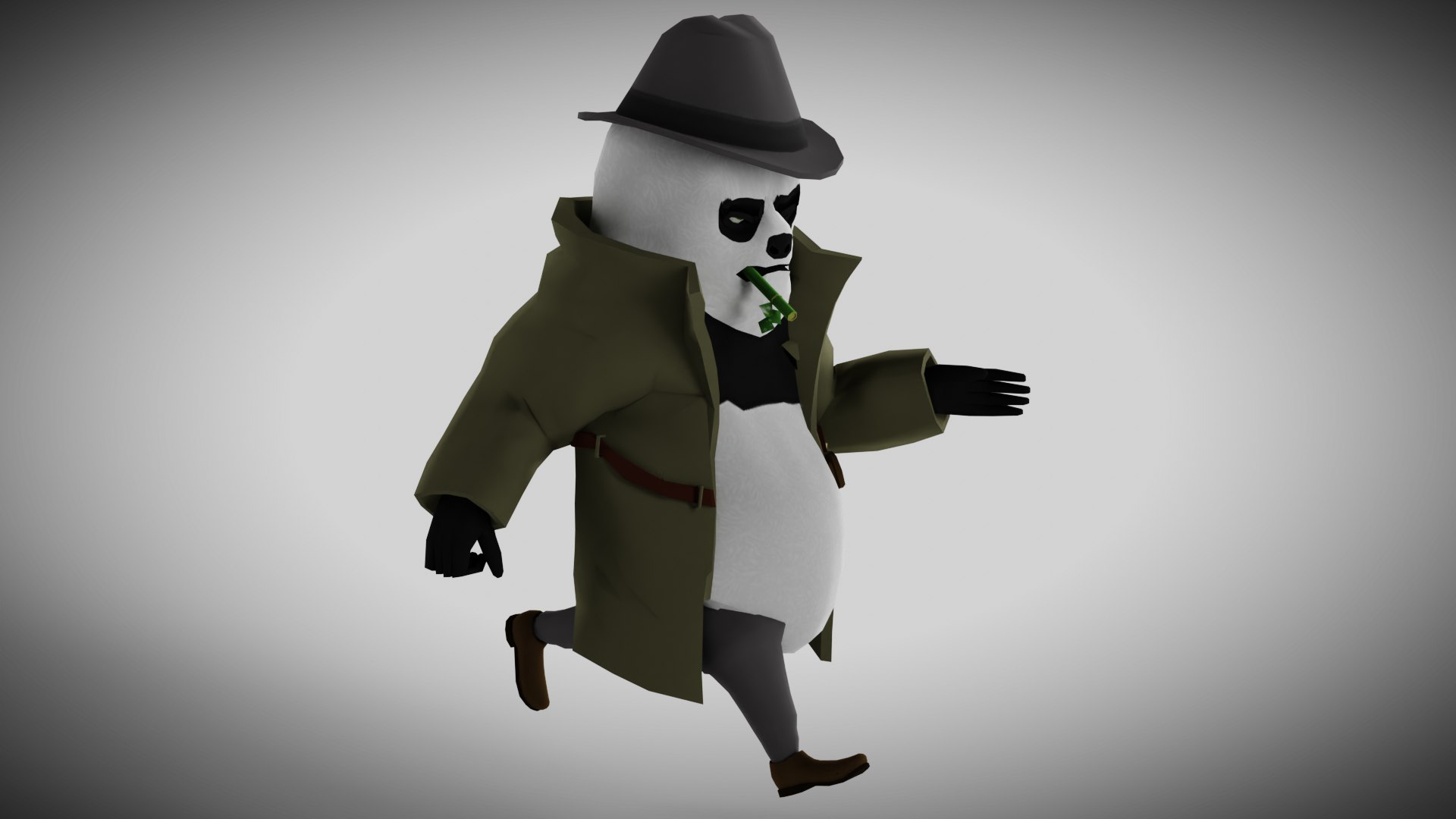 Cartoon Detective Panda Character 3D Model - TurboSquid 2236766