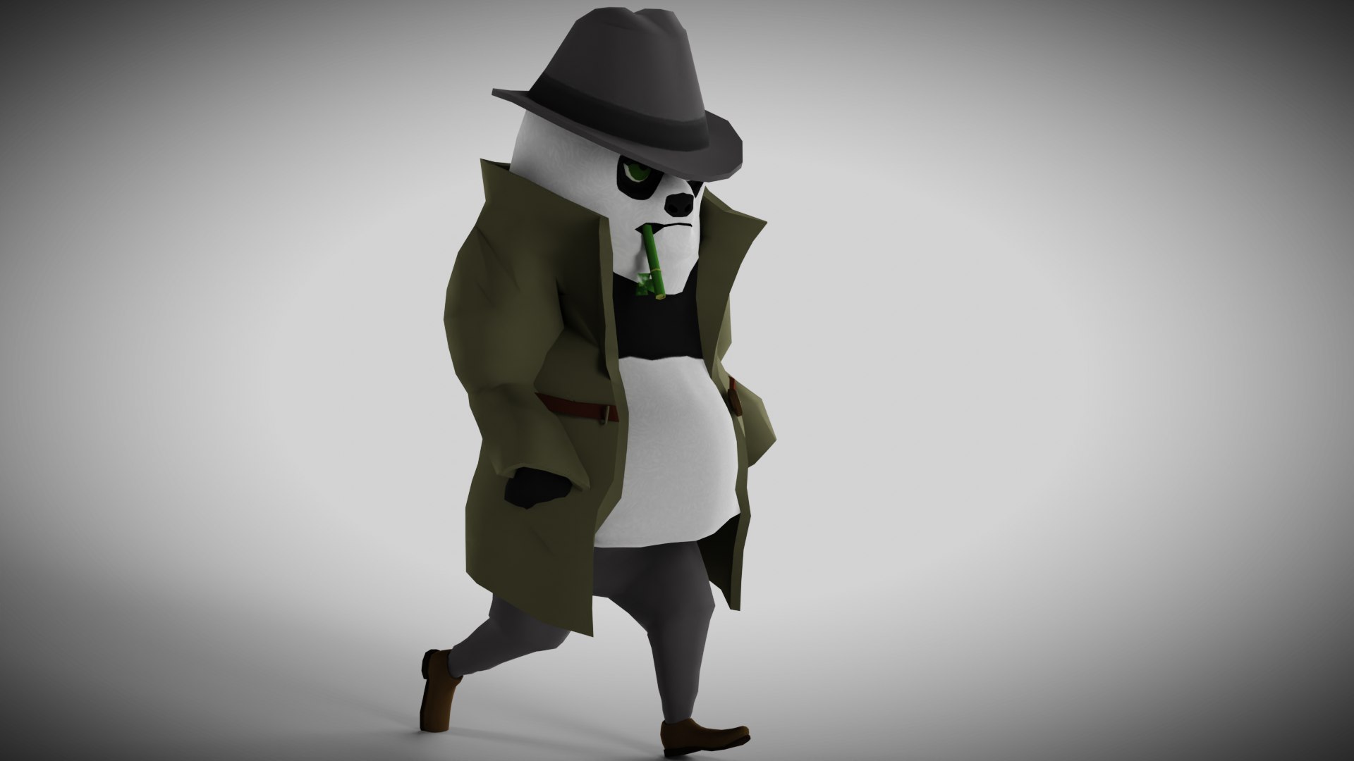 Cartoon Detective Panda Character 3D Model - TurboSquid 2236766