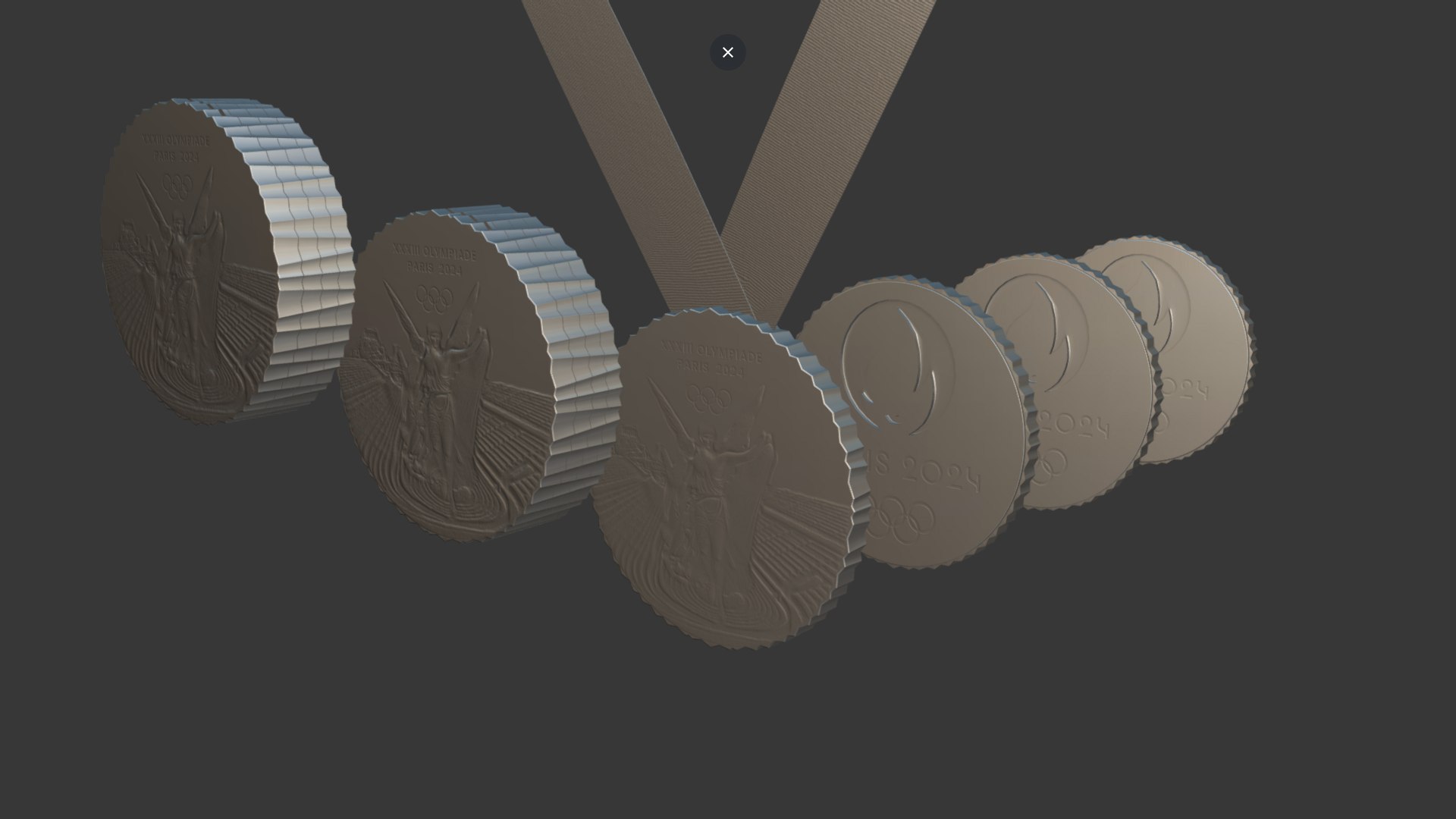 3D Model Paris 2024 Summer Olympics Medals - TurboSquid 2106480