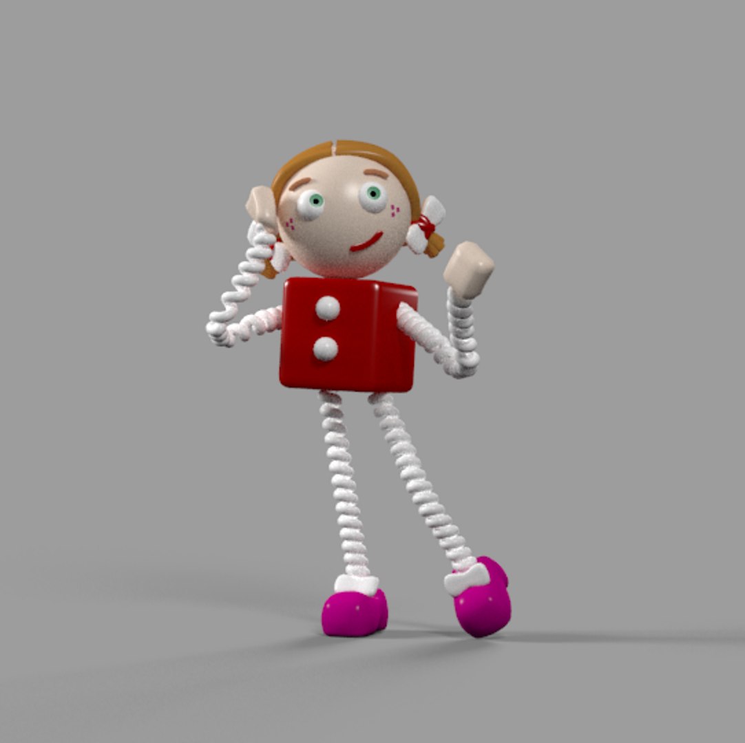 3d model toy girl animation