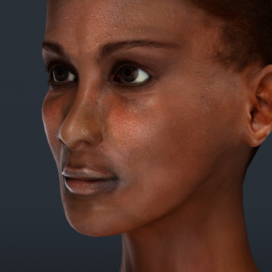 black african female anatomy 3d model