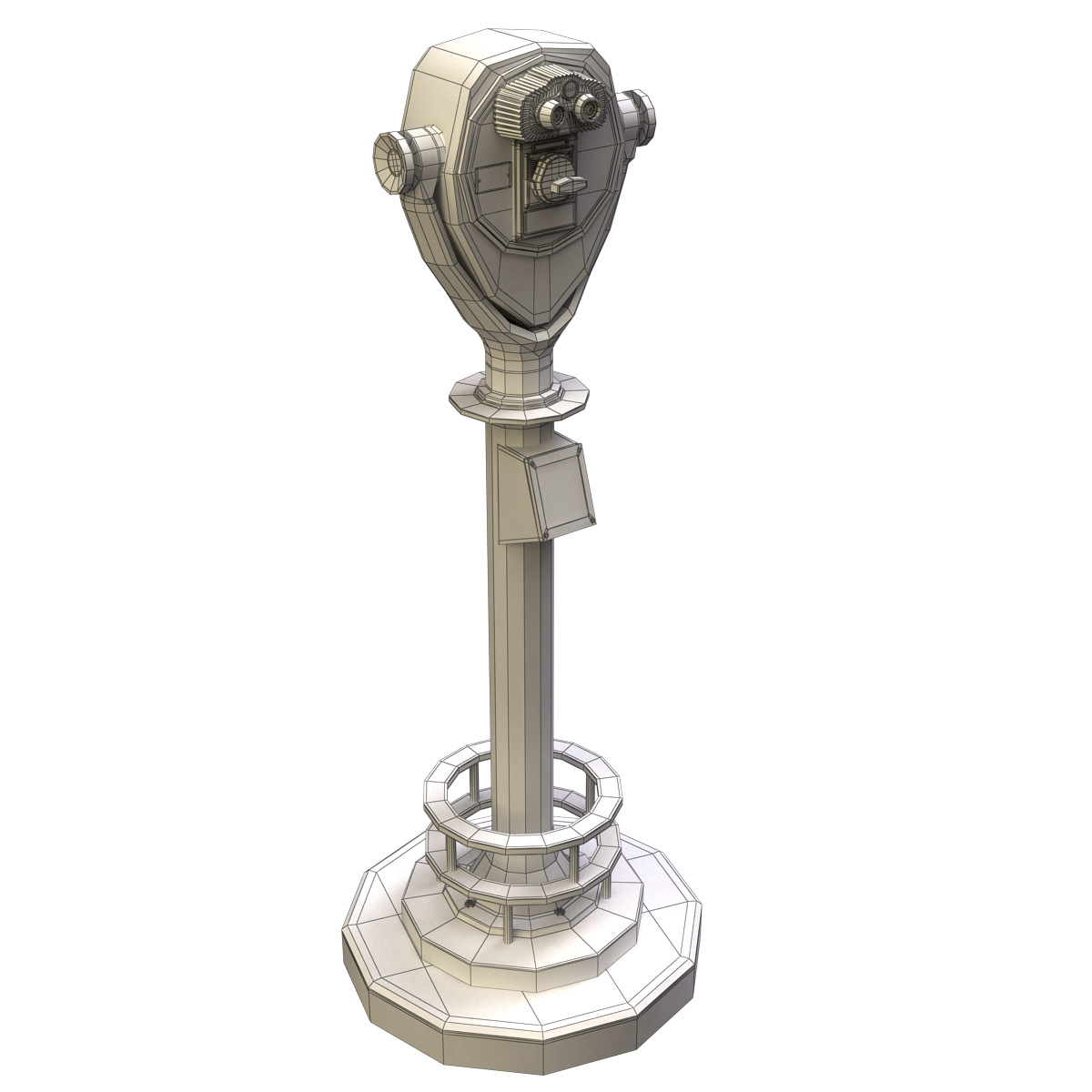 3d realistic coin operated telescope