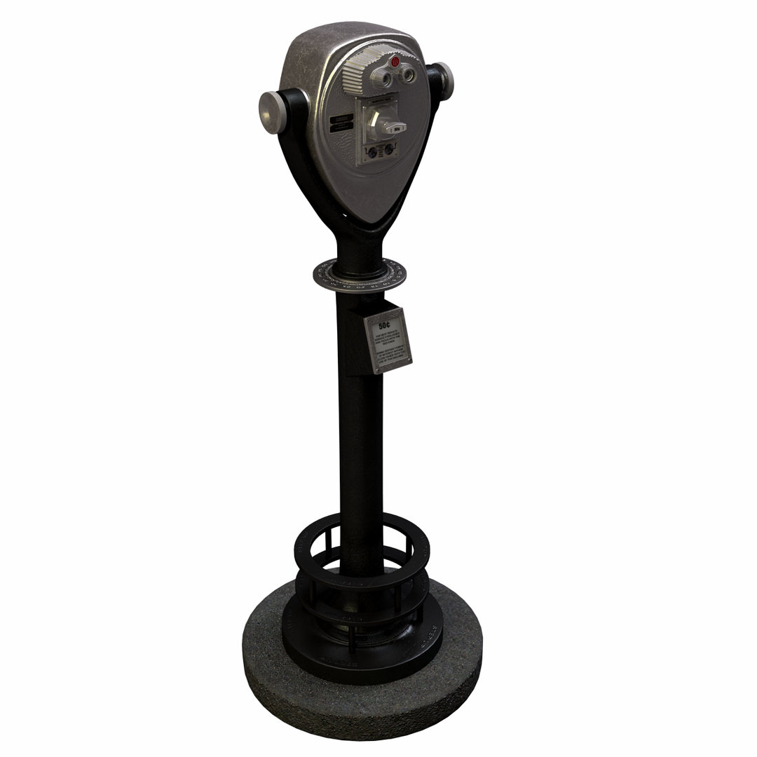 3d realistic coin operated telescope