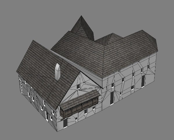 3d model medieval house block
