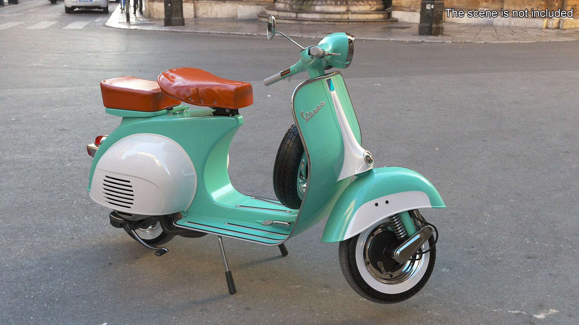 3D Vintage Scooter Vespa 125 Green Rigged For Maya - TurboSquid 2253650