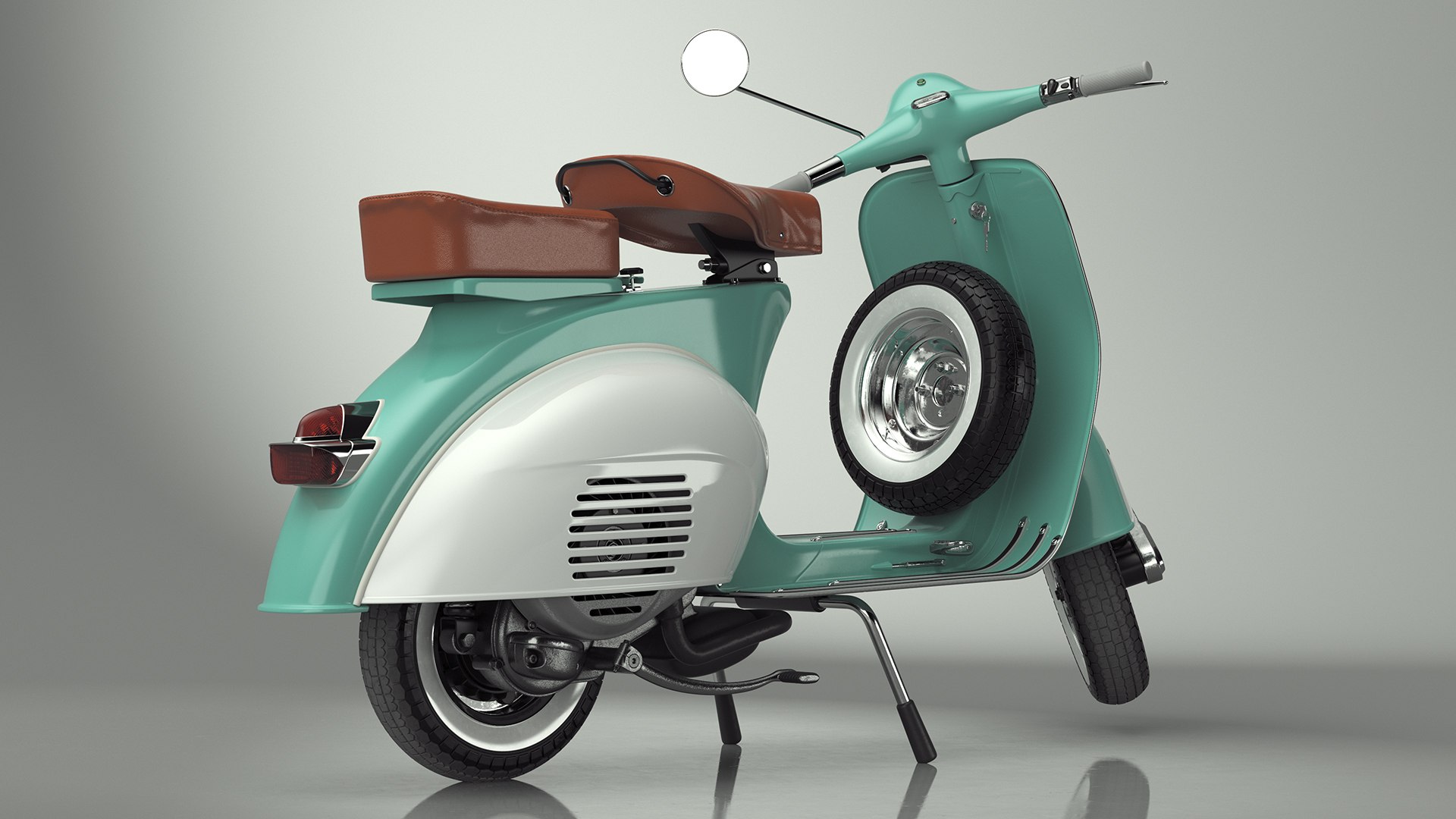 3D Vintage Scooter Vespa 125 Green Rigged For Maya - TurboSquid 2253650