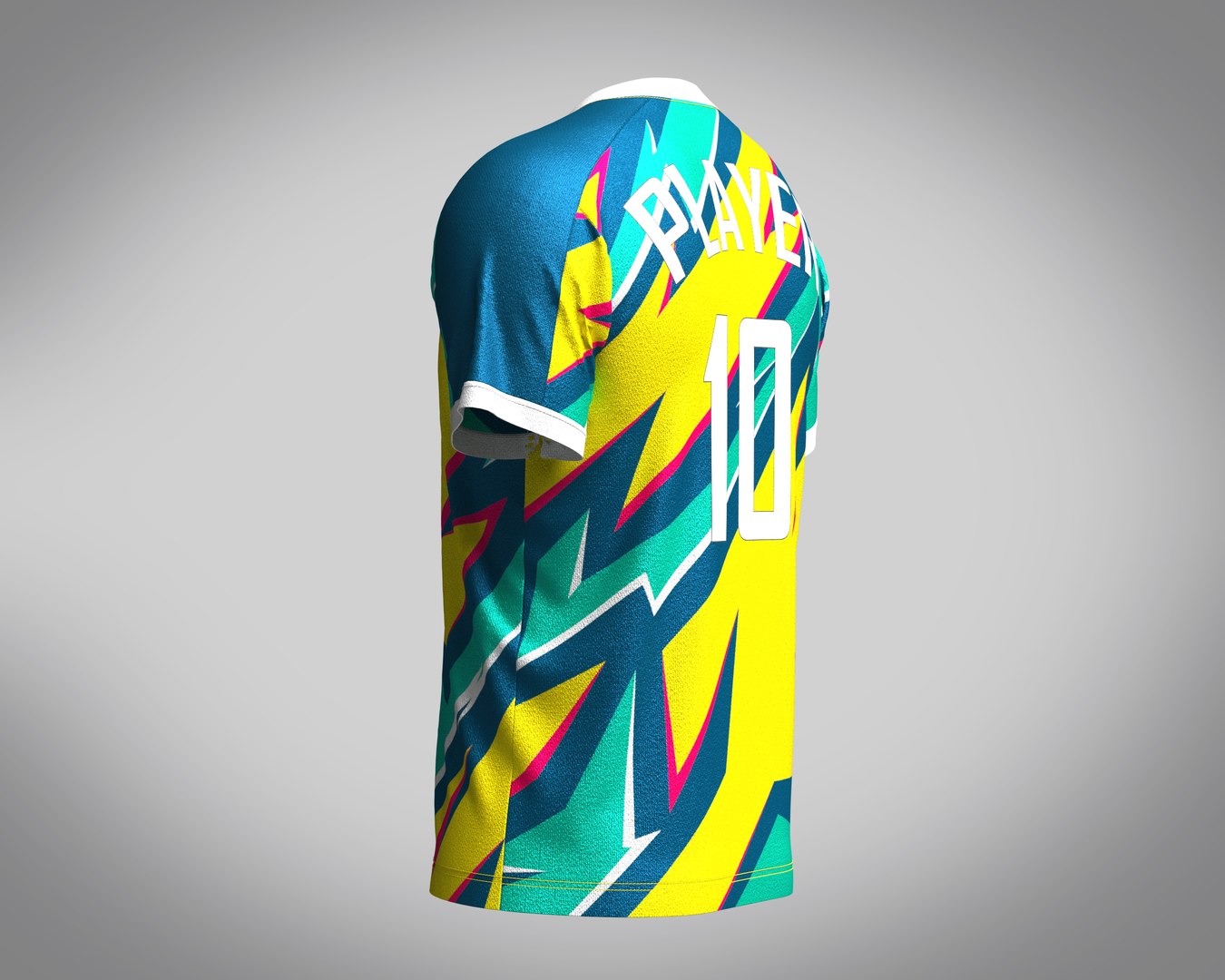 Mens Soccer Yellow And Mint Jersey Player-10 Model - TurboSquid 2050619