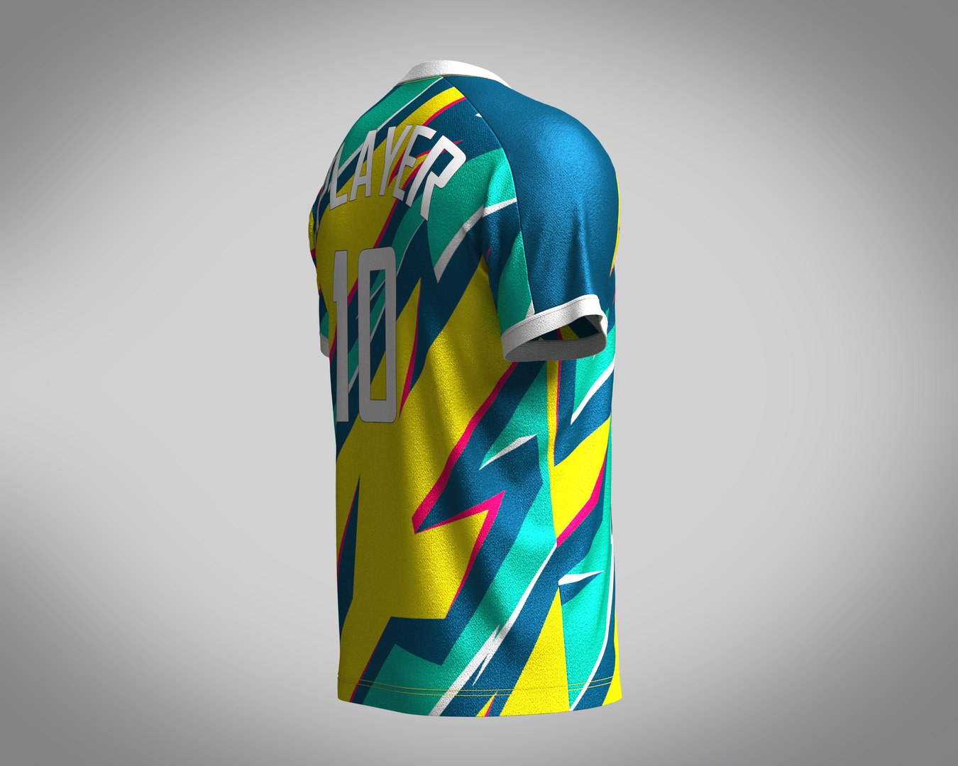 Mens Soccer Yellow And Mint Jersey Player-10 Model - TurboSquid 2050619