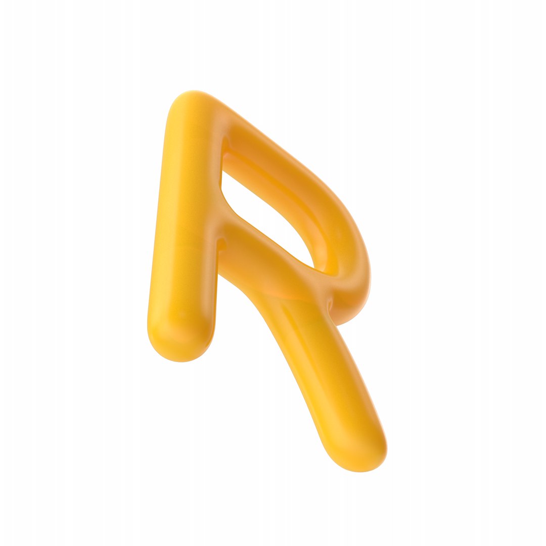 3D Model Letter R Orange - TurboSquid 1865794